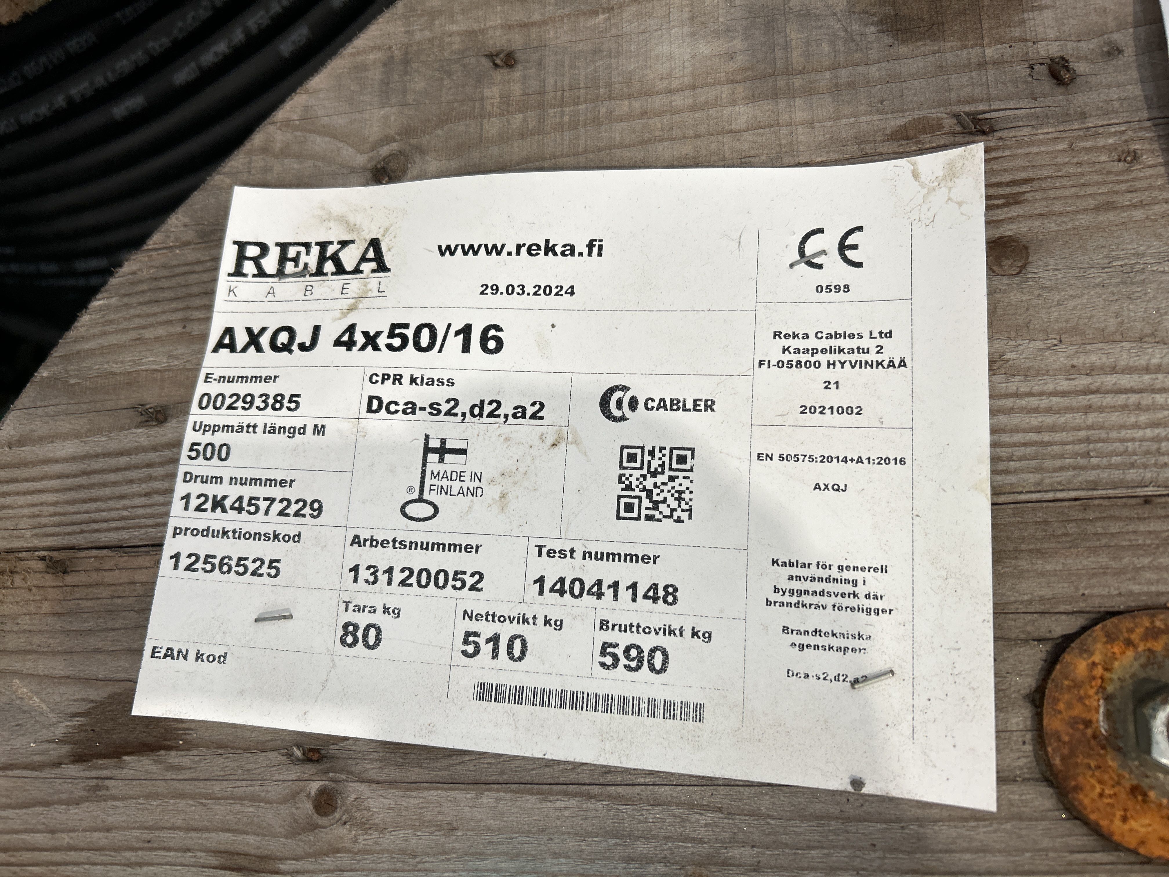 Power cable 500 meters - Reka AXQJ 4x50/16 - PS Auction - We value the ...