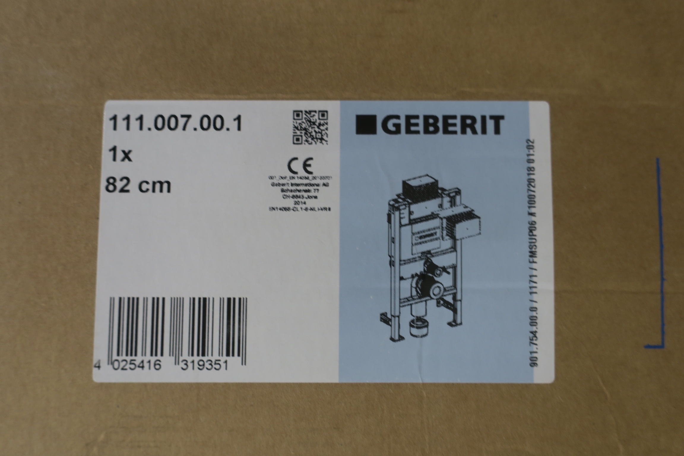WC fixture for wall-hung WC Geberit duofix omega 12 cm - PS Auction ...