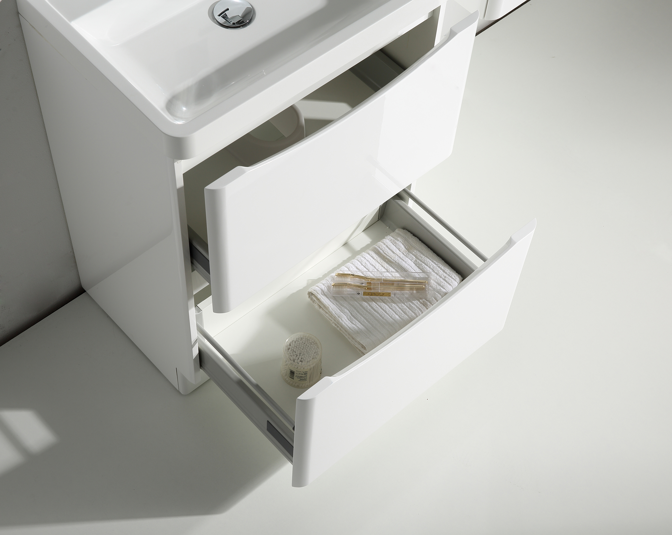 Selma white 60 cm chest of drawers + wash basin - sw1092 + Sw1092-2 ...