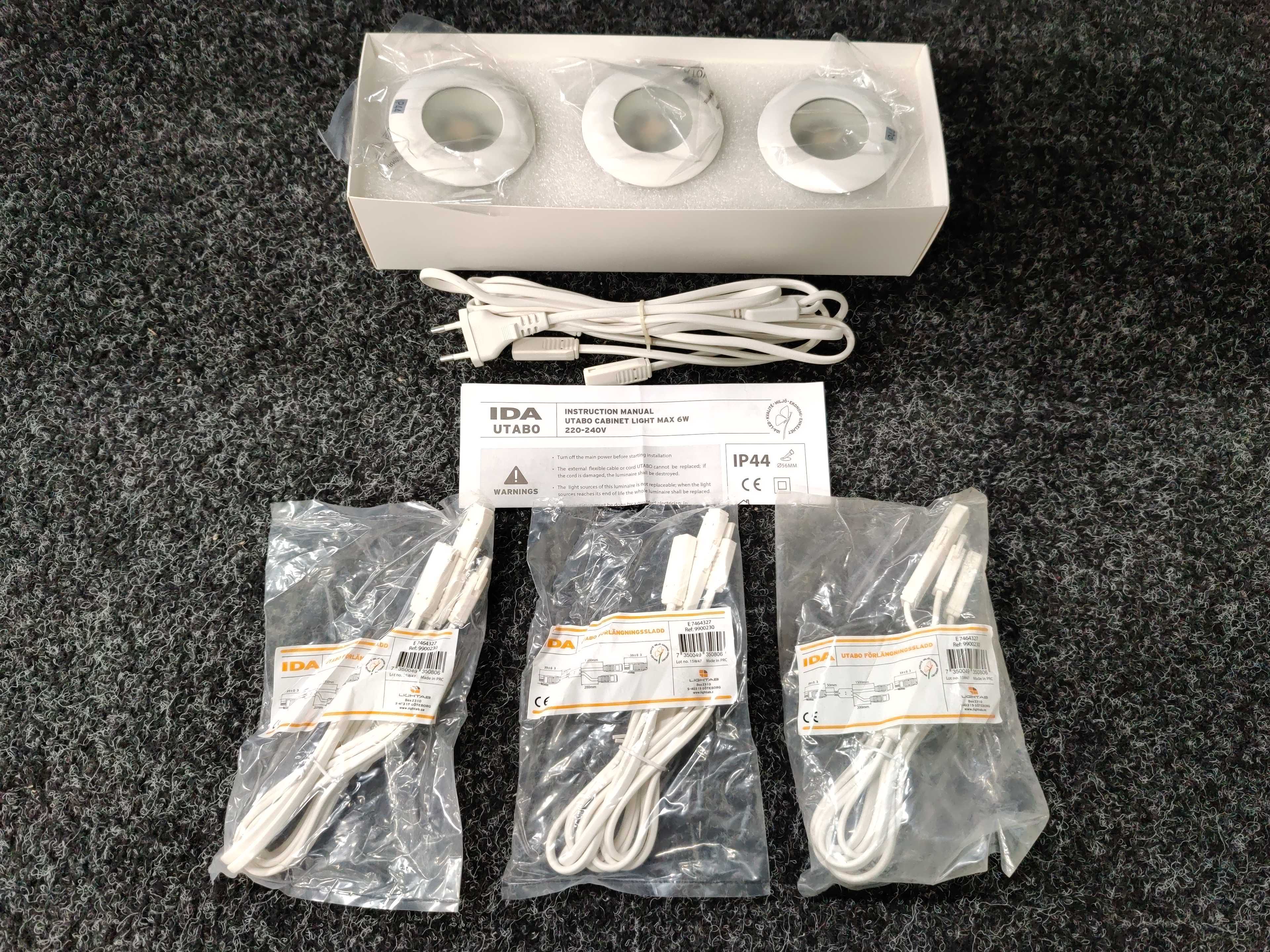 3 pcs Downlight IDA Utabo LED Low-profile cabinet lighting IP44 2700K ...