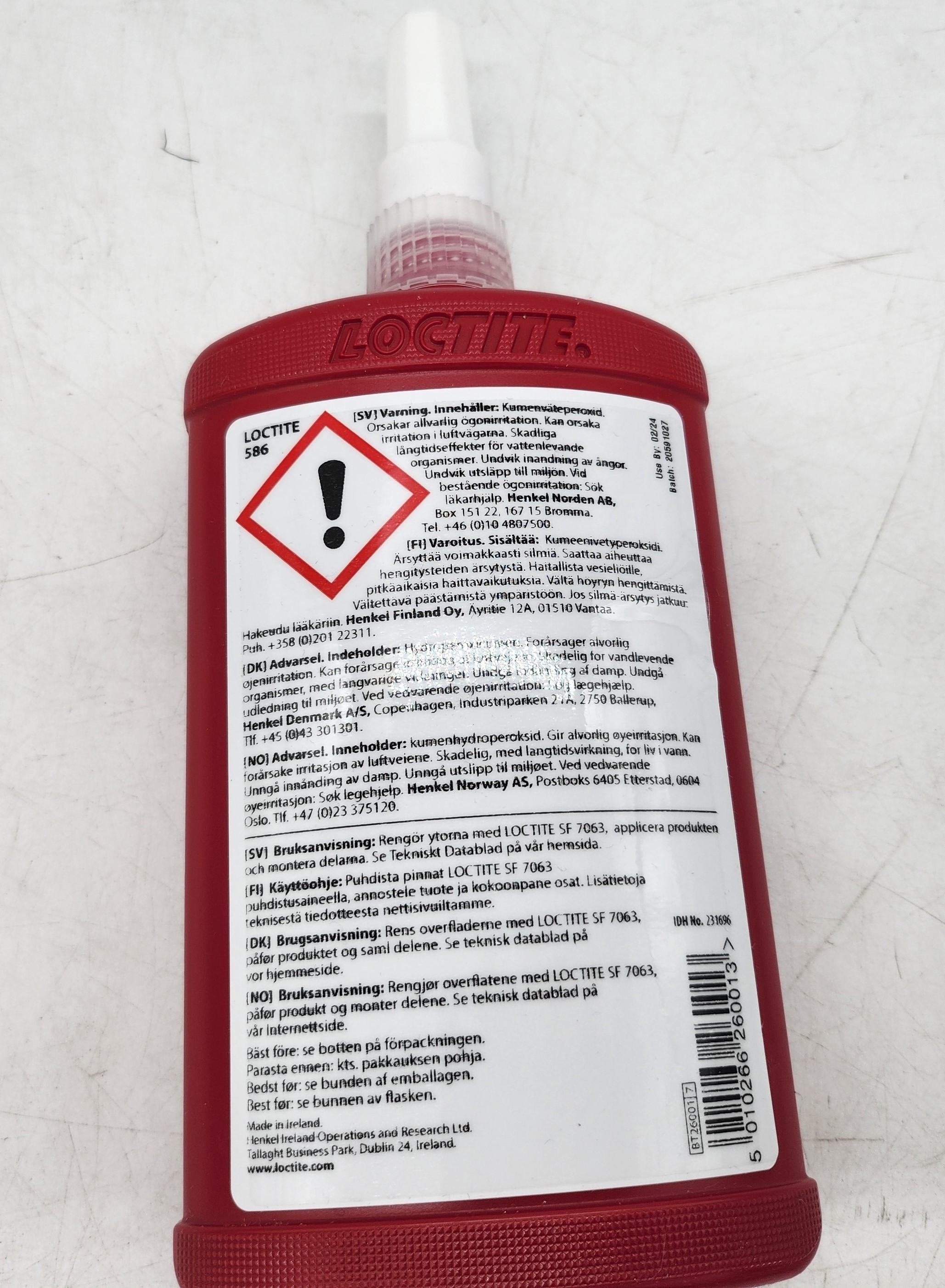 Loctite 586 gängtätning, 250 ml - Frakt ingår - Auktioner online ...