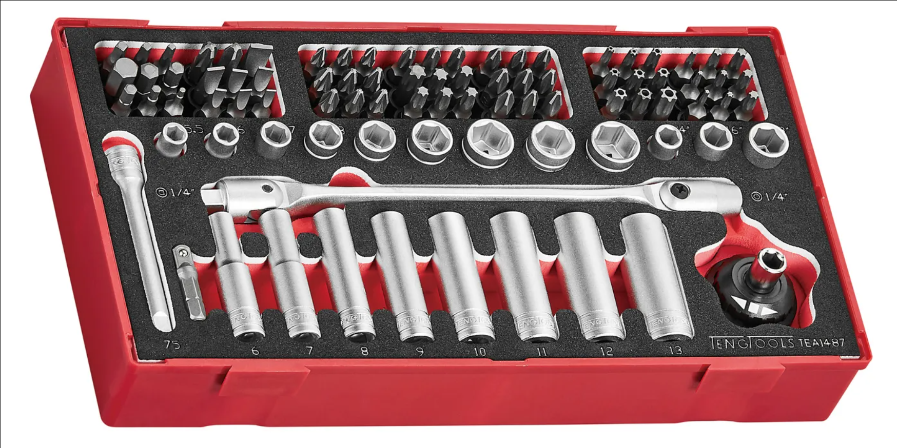 Bit and socket set 87 pieces – Teng Tools, 1/4" drive - PS Auction - We ...