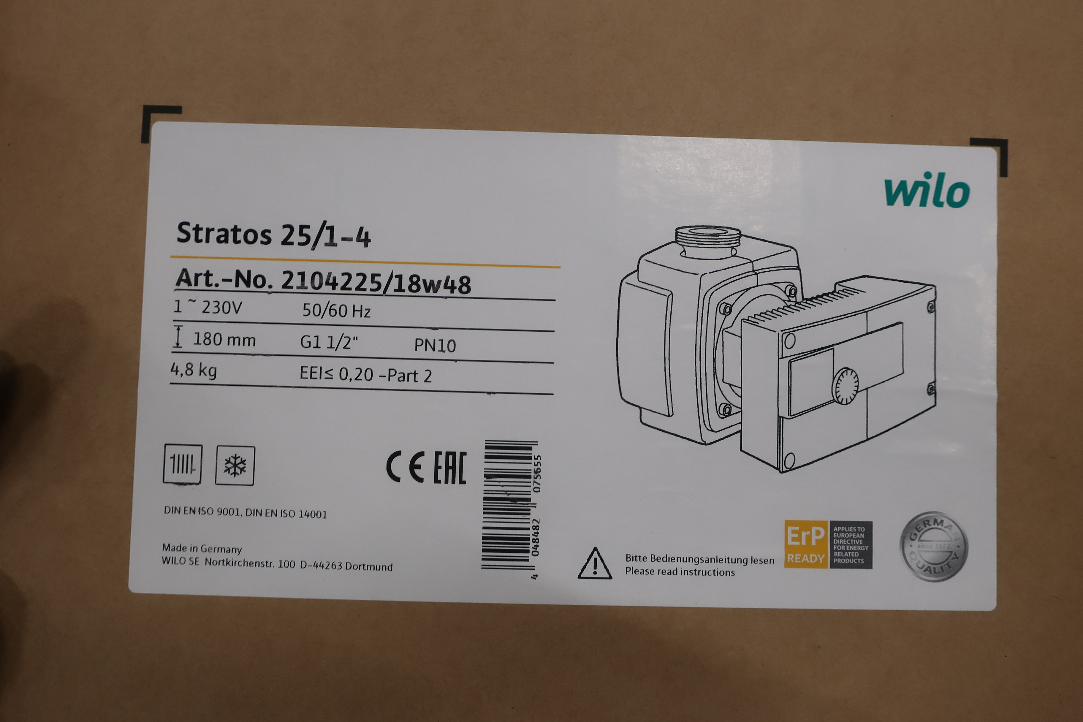 Circulation pump Wilo Stratos 25 / 1-4 - Free shipping - PS Auction ...