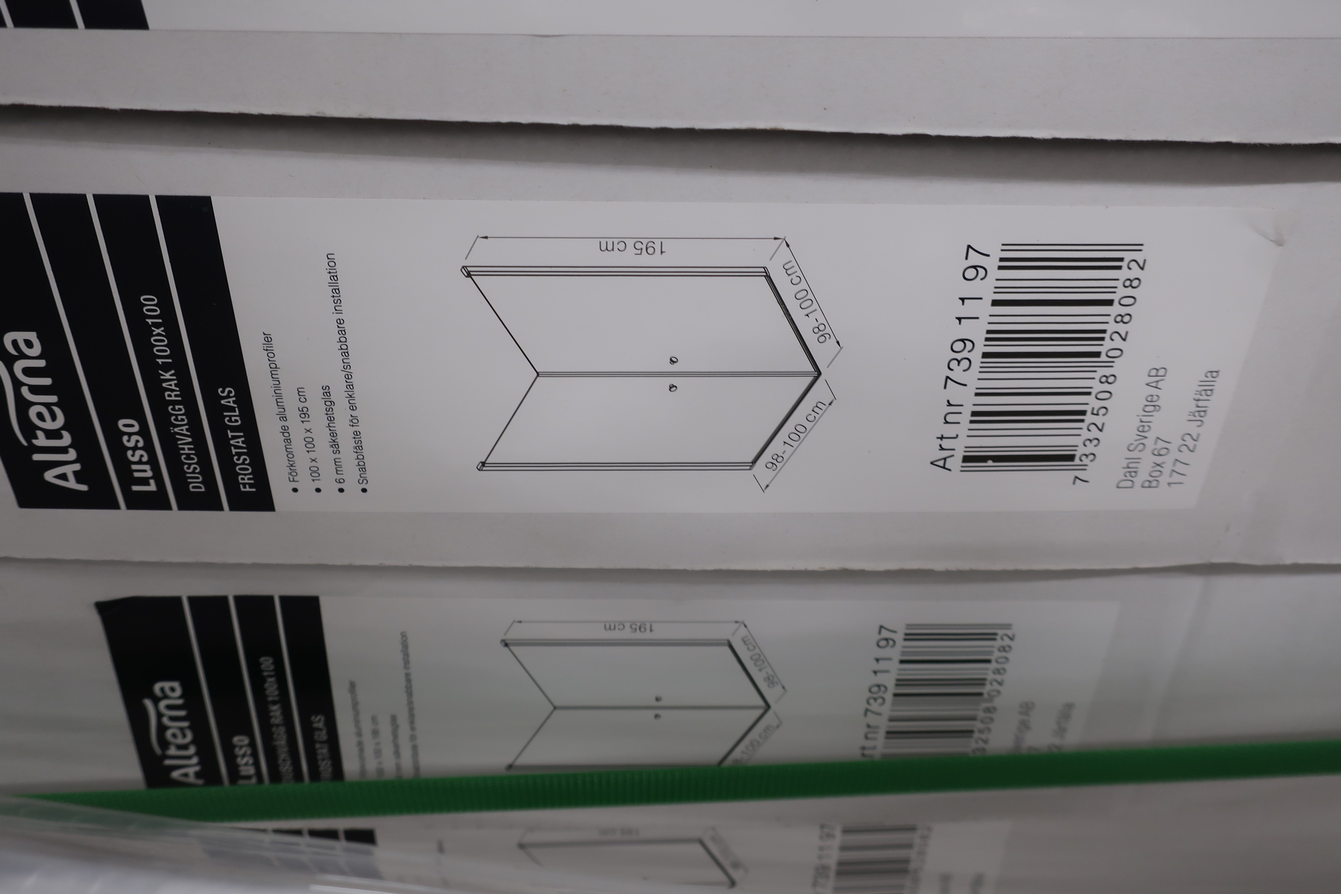 Shower corner Alterna Lusso Straight 100x100 frosted glass - PS Auction ...