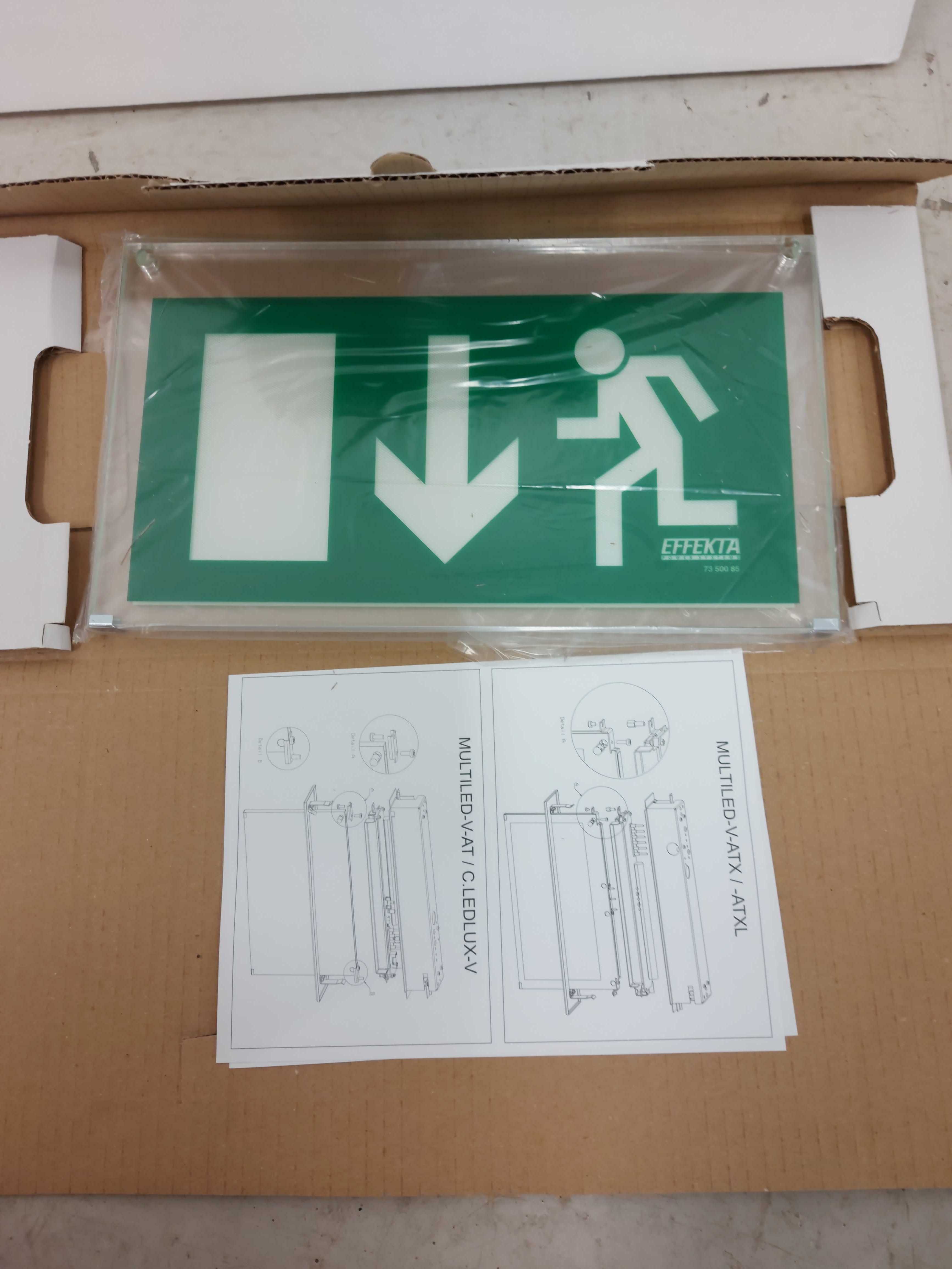 Illuminated emergency exit signs in plexiglass 4 pcs - PS Auction - We ...