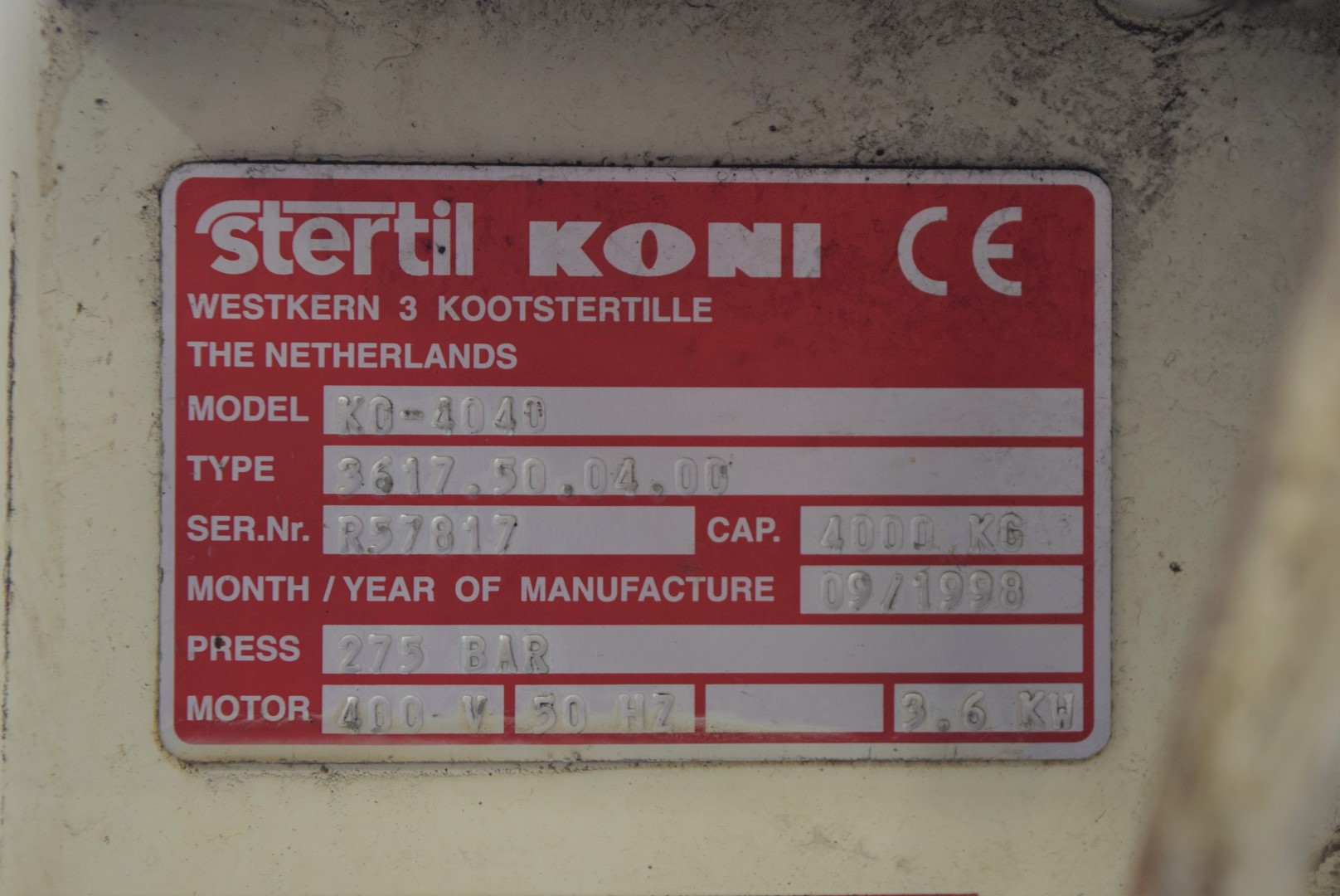 4-pillar lift Stertil Koni 4000 kg - PS Auction - We value the future ...