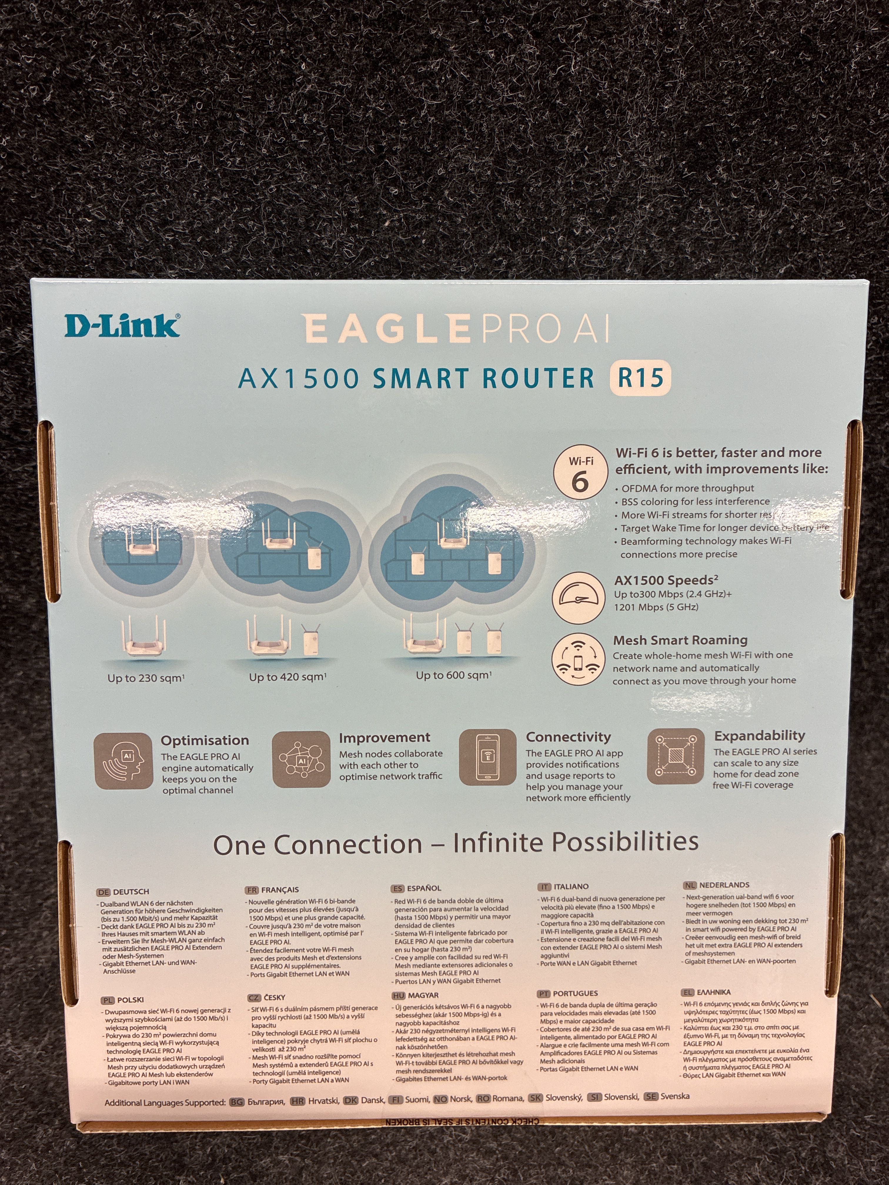Router Wi-Fi Cat 6 Cudy, Deskop switch Strong & Router D-Link AX1500 ...