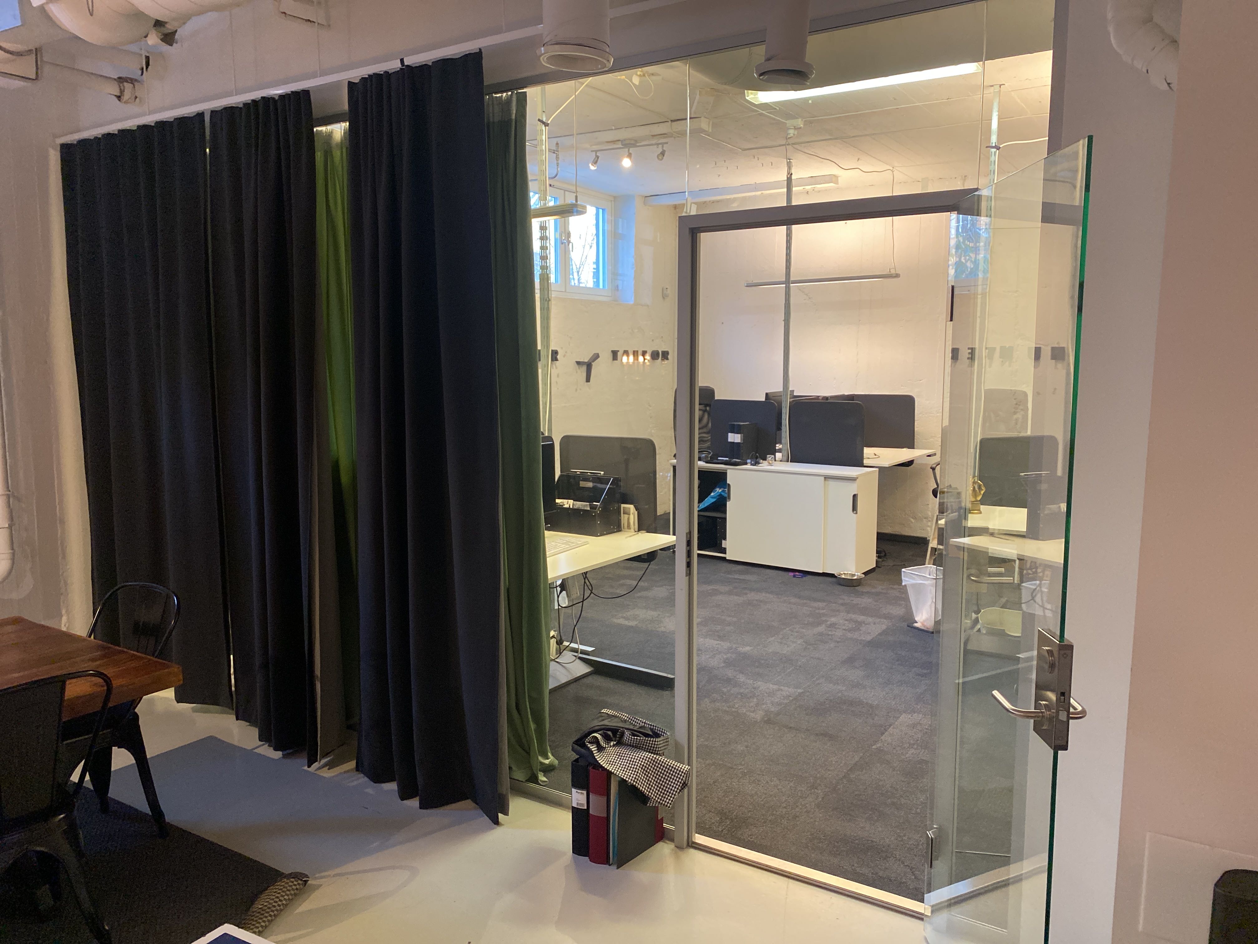 Three glass partitions/partitions with doors installed in the premises ...