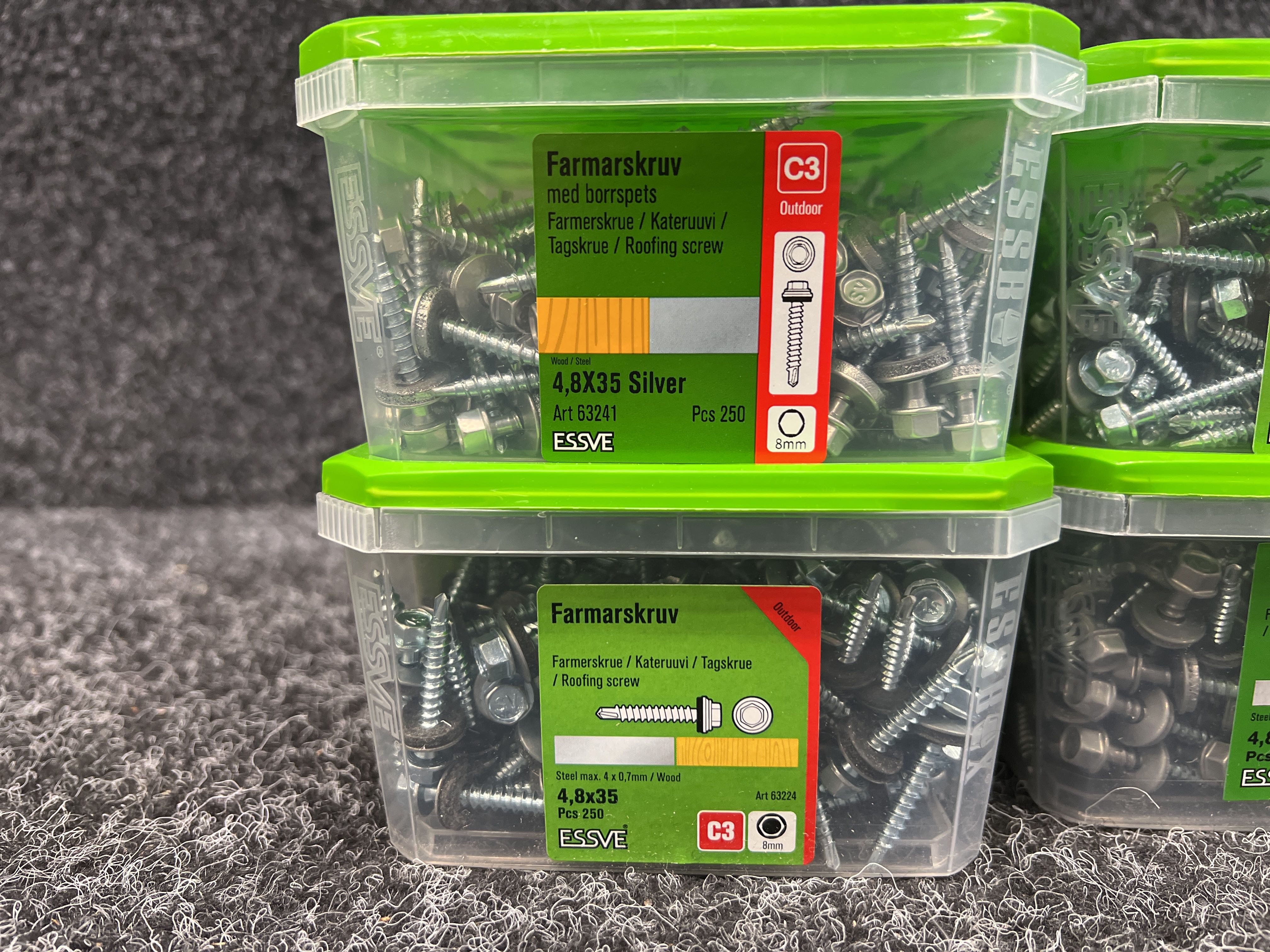 4 st Förpackningar Farmarskruv 4.8x35mm silver, Essve - Auktioner ...