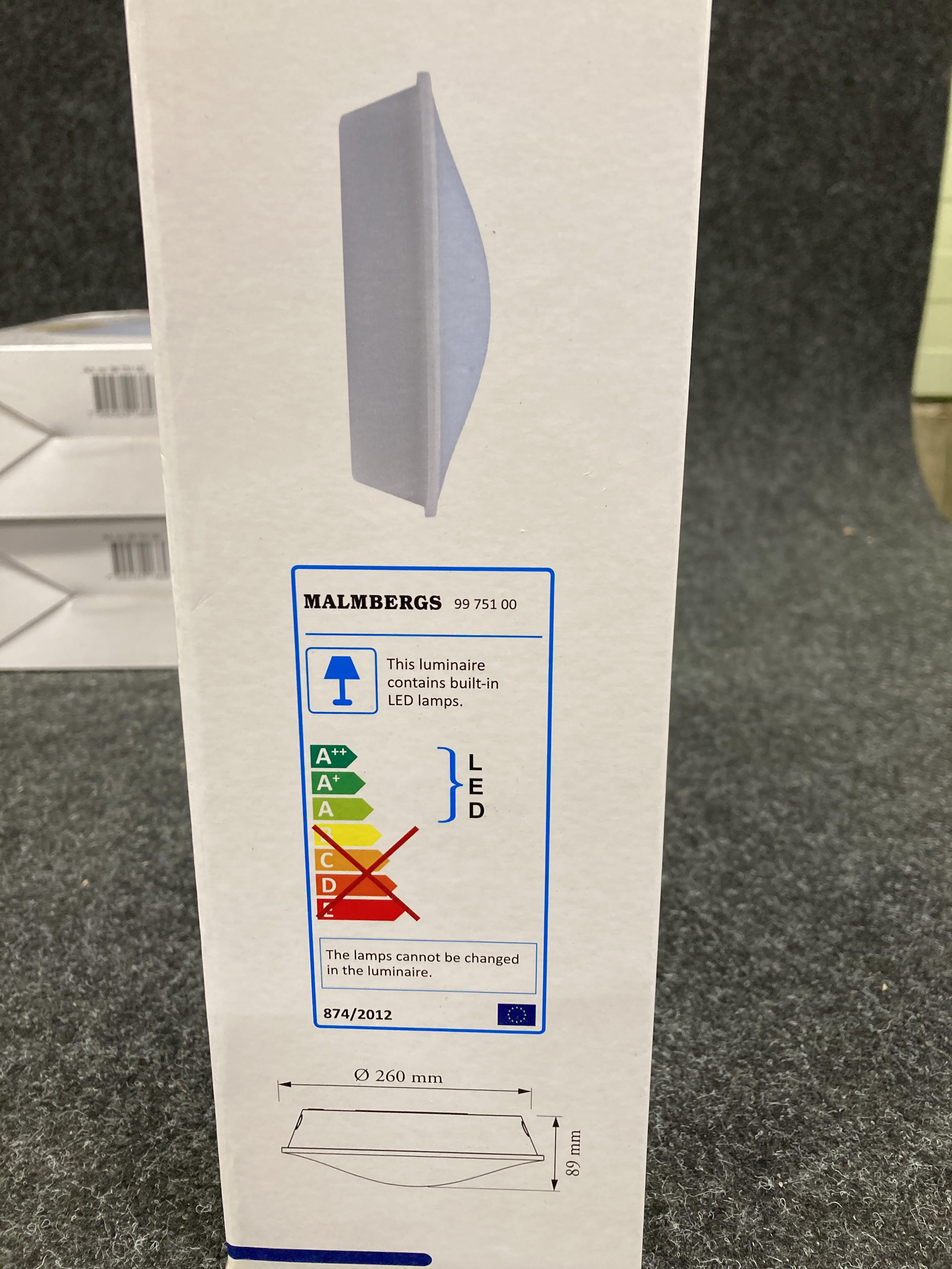 3 st Vägg-/Takarmaturer Malmbergs Neso LED Sensor 12W - Auktioner ...