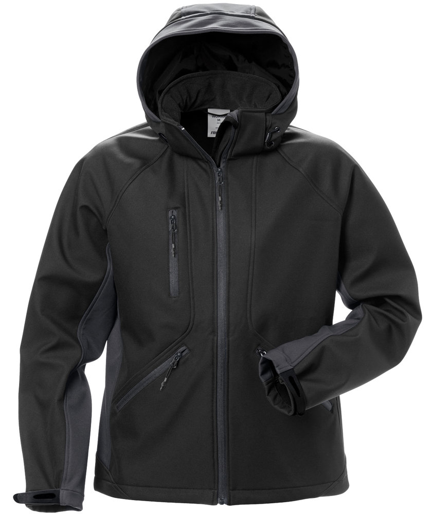 Fristads Acode WindWear softshell jacket women, Black, Size M - PS ...