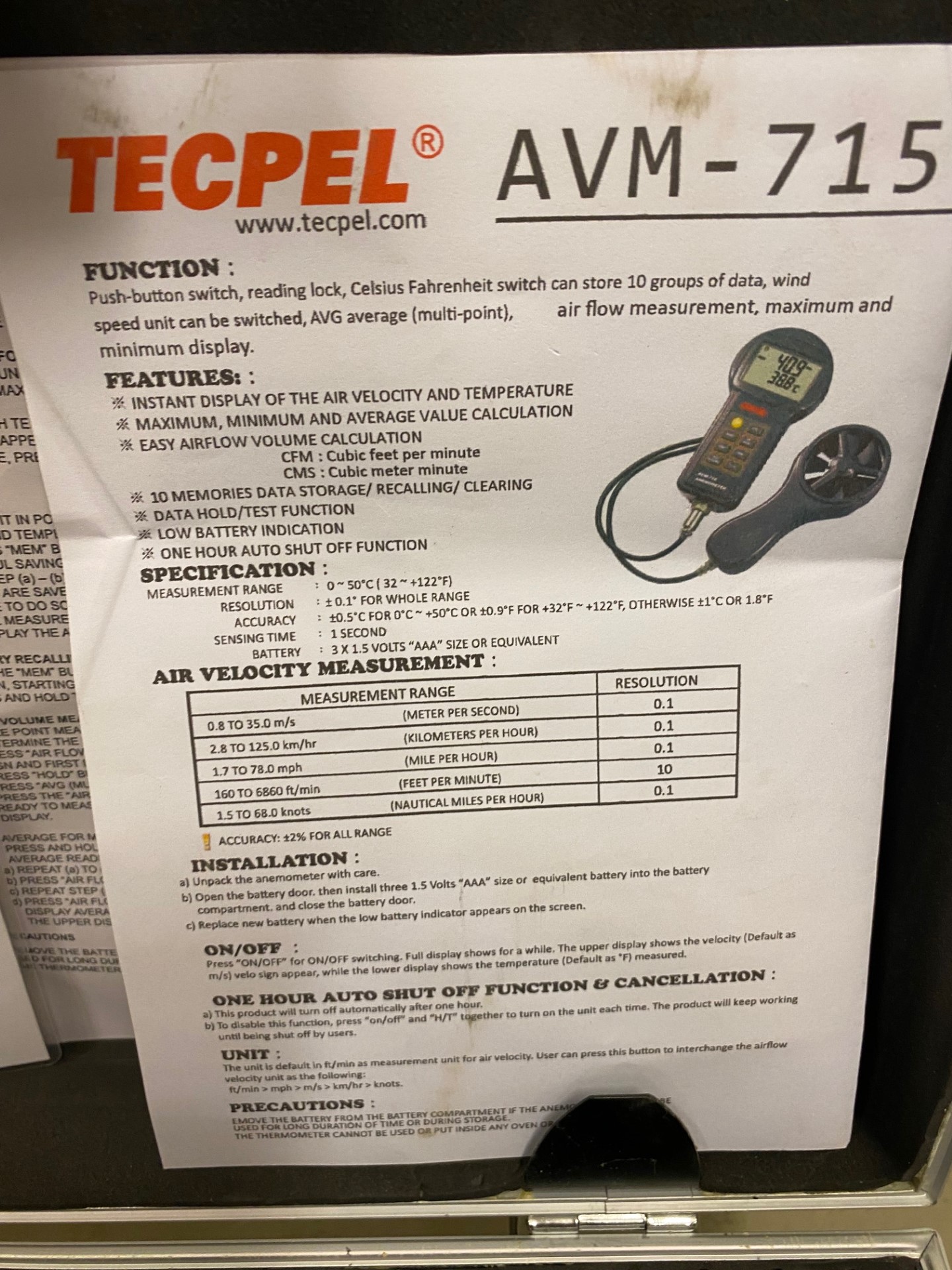Equipment for function control of vacuum cleaners, TECPEL AVM - 715 - PS Auction - We value the ...