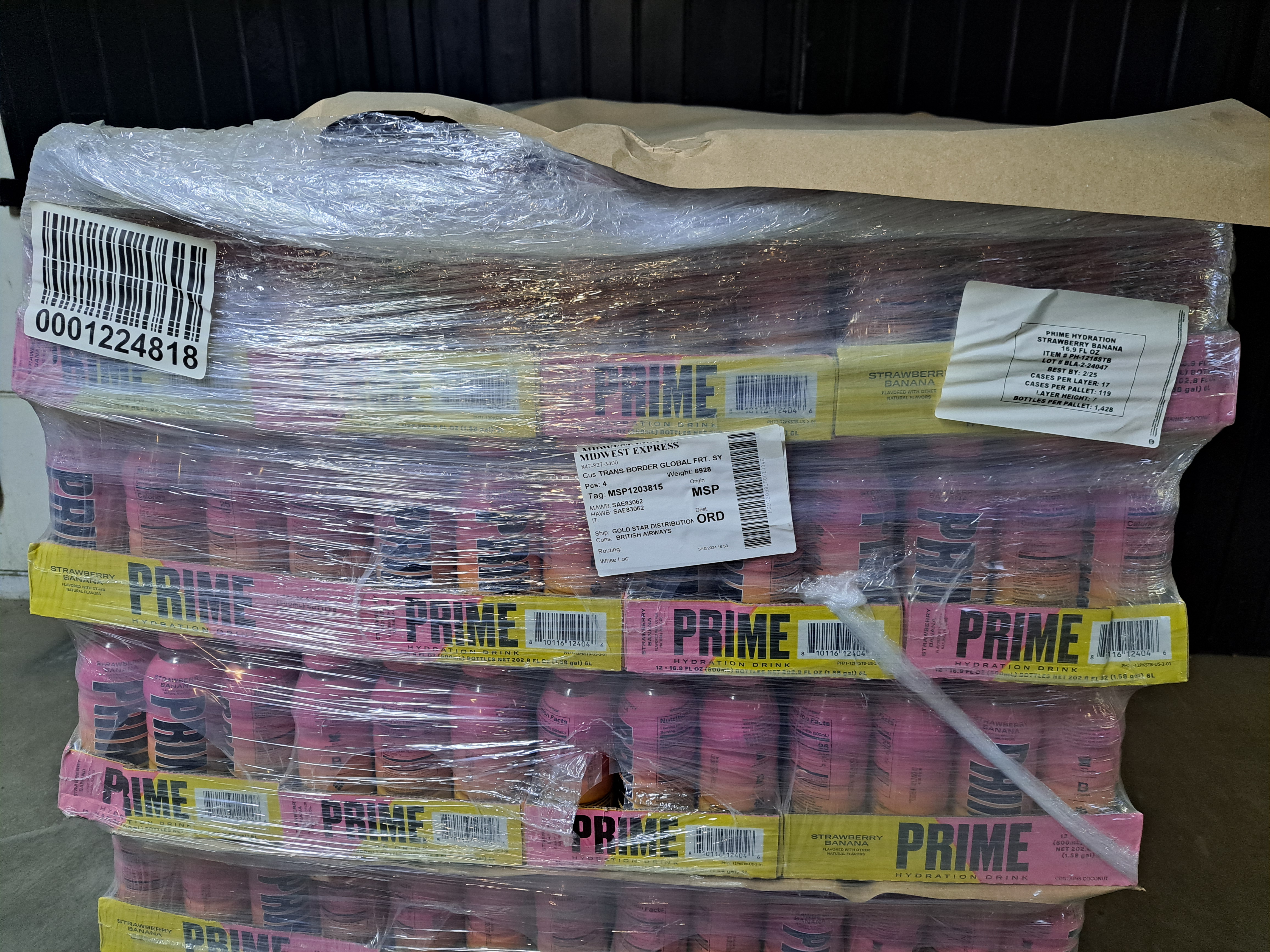 Prime Strawberry Banana - Pall med 1320 st 50cl - Auktioner online ...