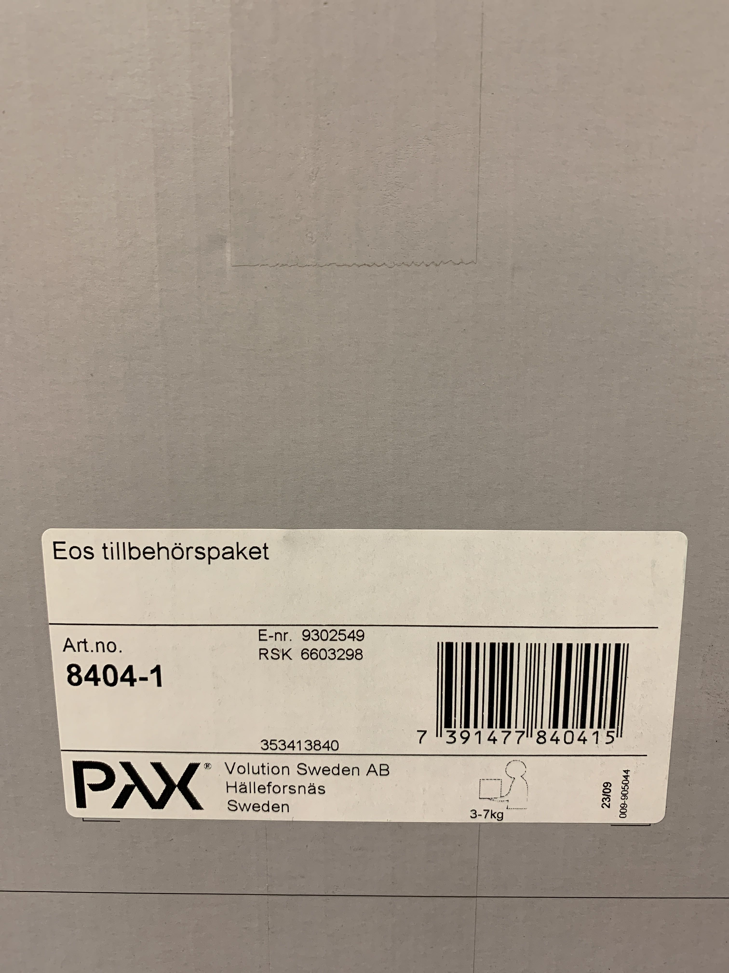 Tillbehörspaket Pax Eos - Auktioner online - Nätauktioner ...