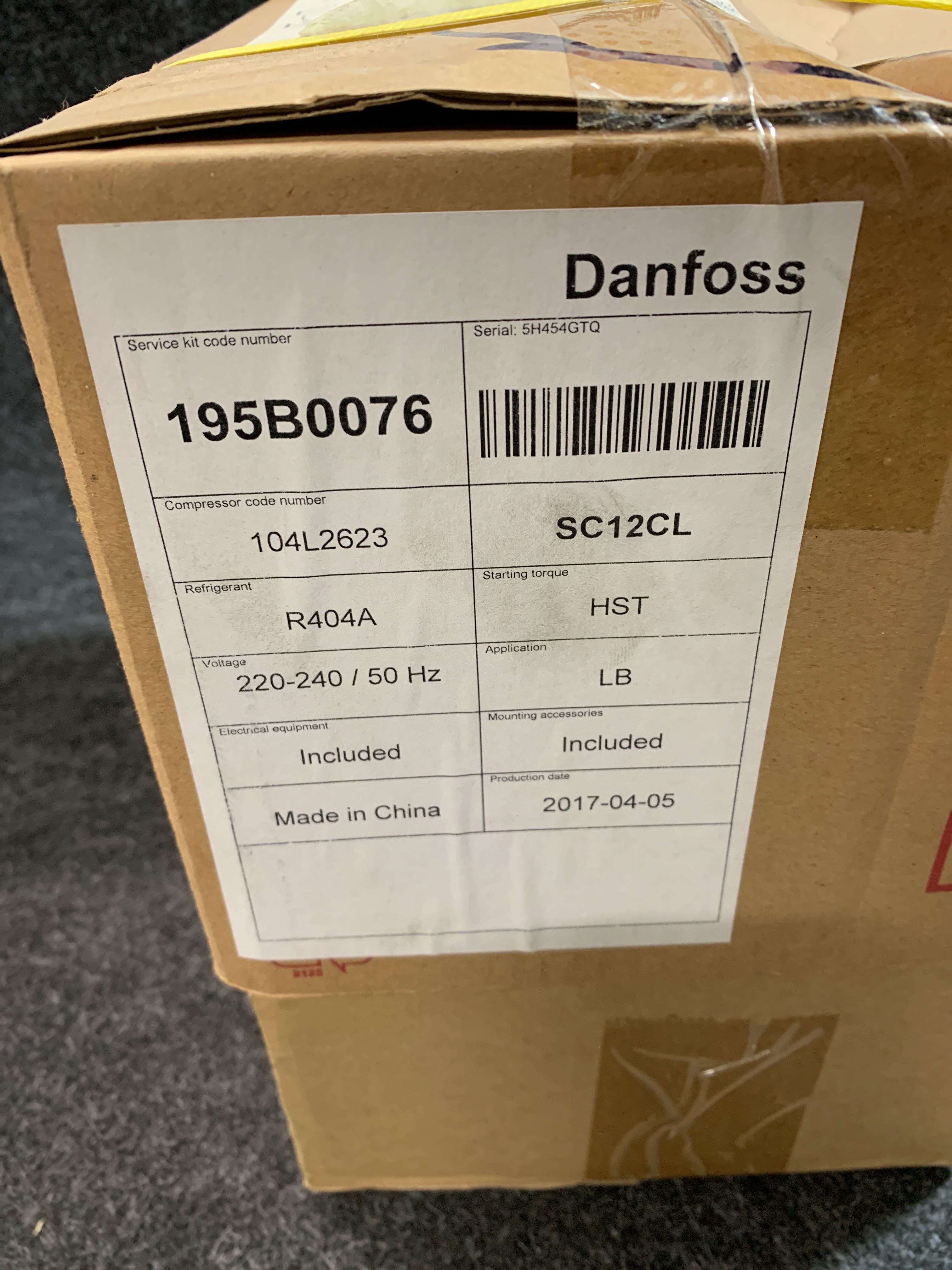 Compressor Danfoss, SC12CL, 230V HST R404A - PS Auction - We value the future - Largest in net ...