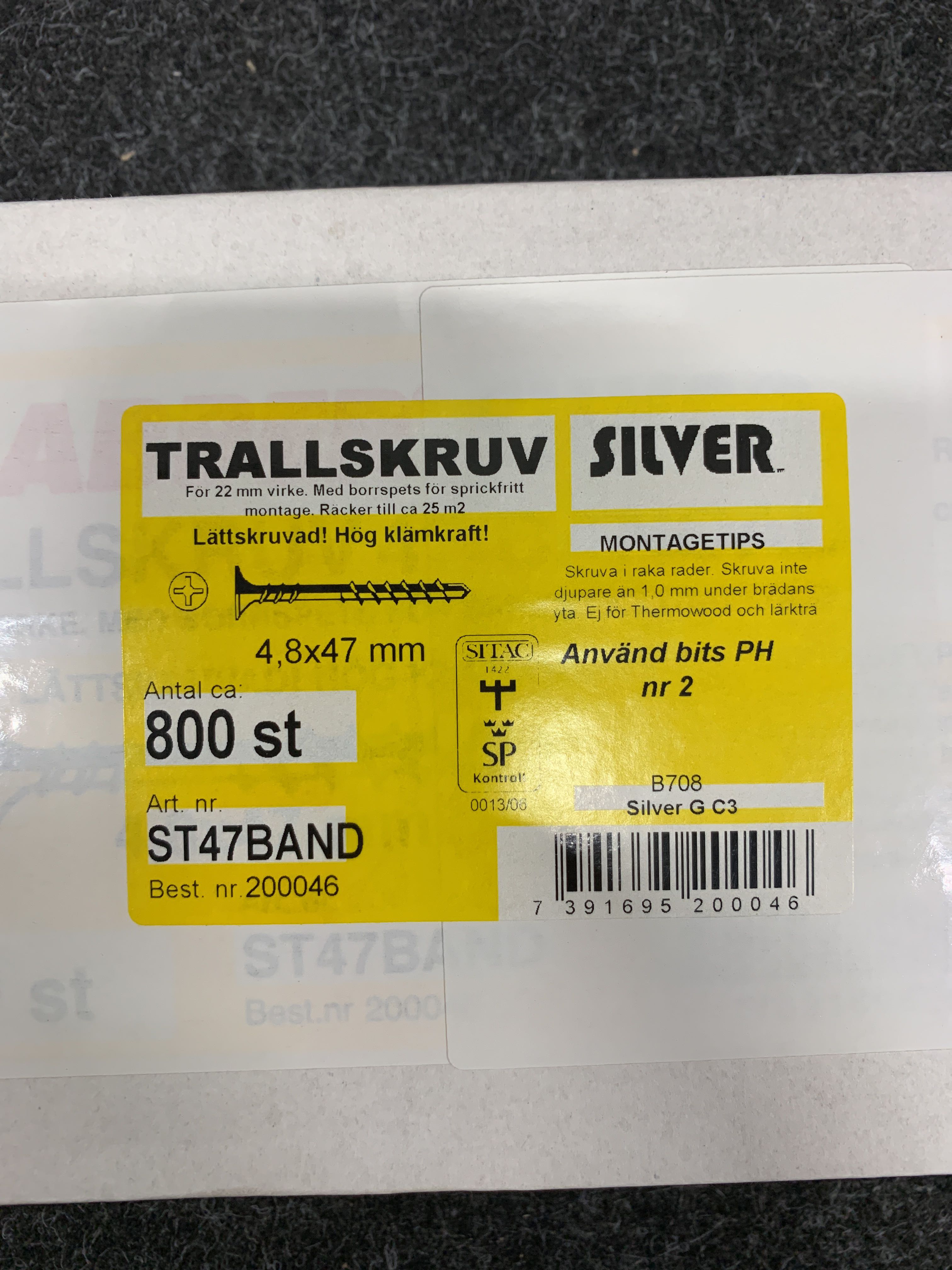 5 pcs Packs banded decking screw 4.8x47mm, Silver - PS Auction - We ...