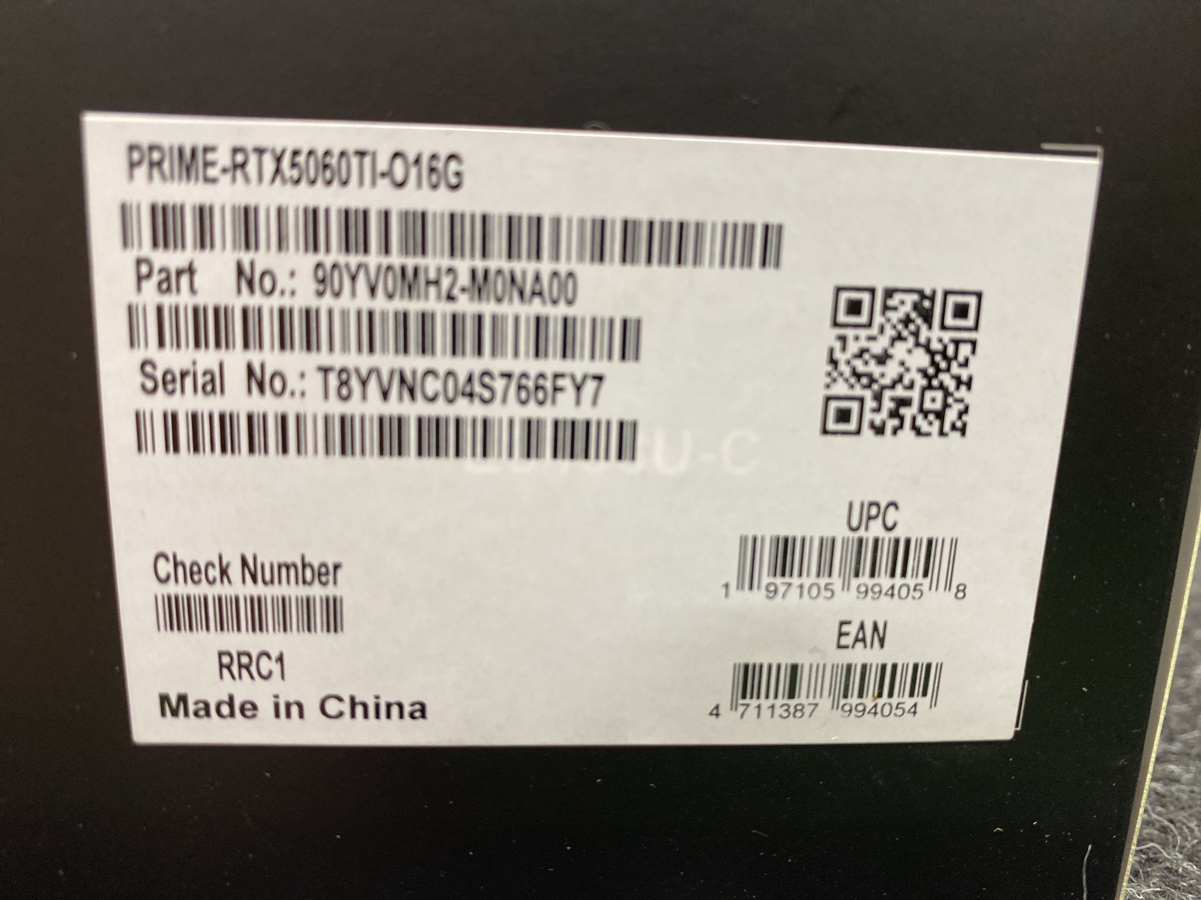 Graphics card ASUS PRIME GeForce RTX 5060 Ti OC - PS Auction - We value ...