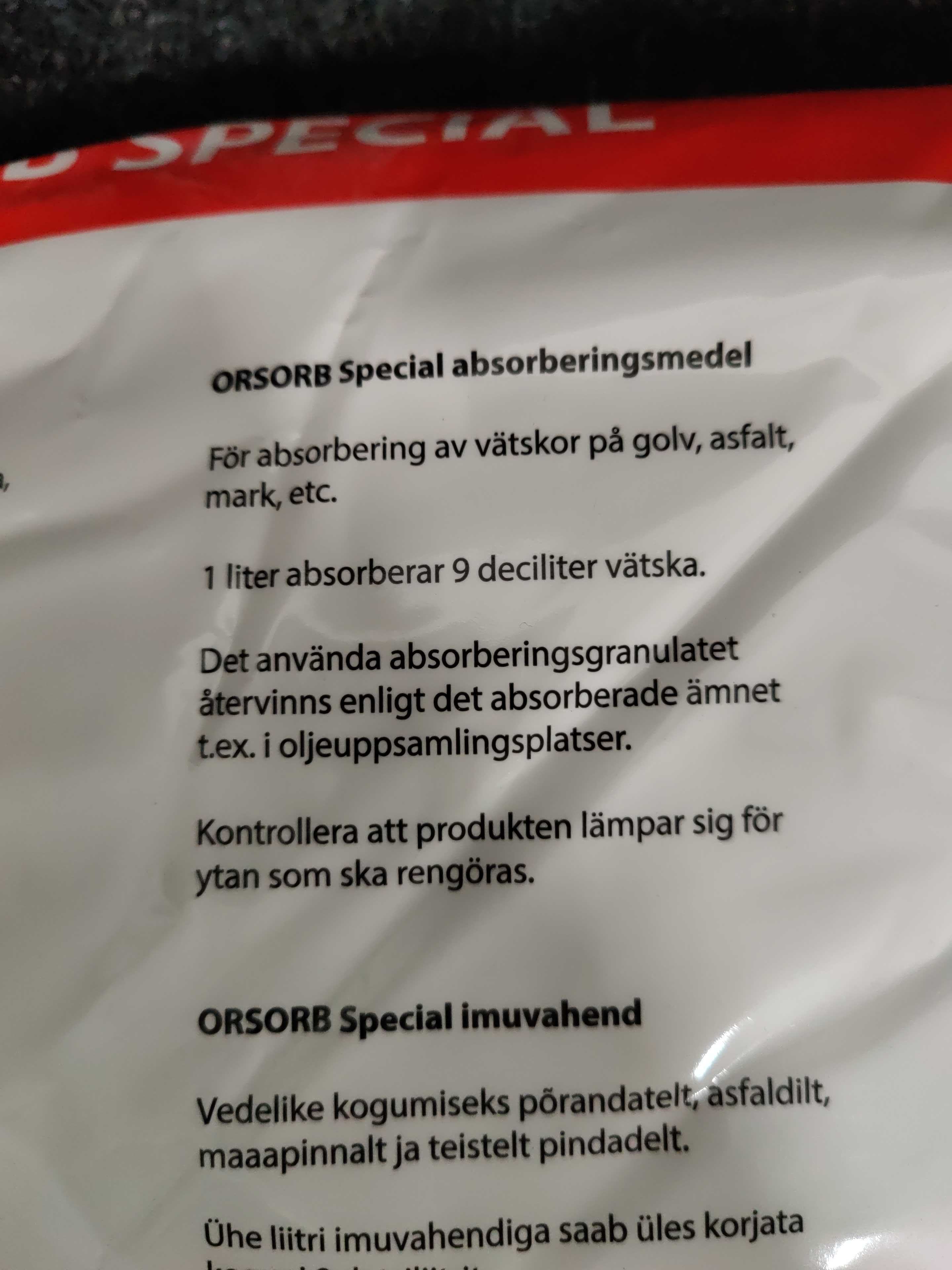 Ca 40 st förpackningar Absorberingsmedel Orsorb Special - Auktioner ...