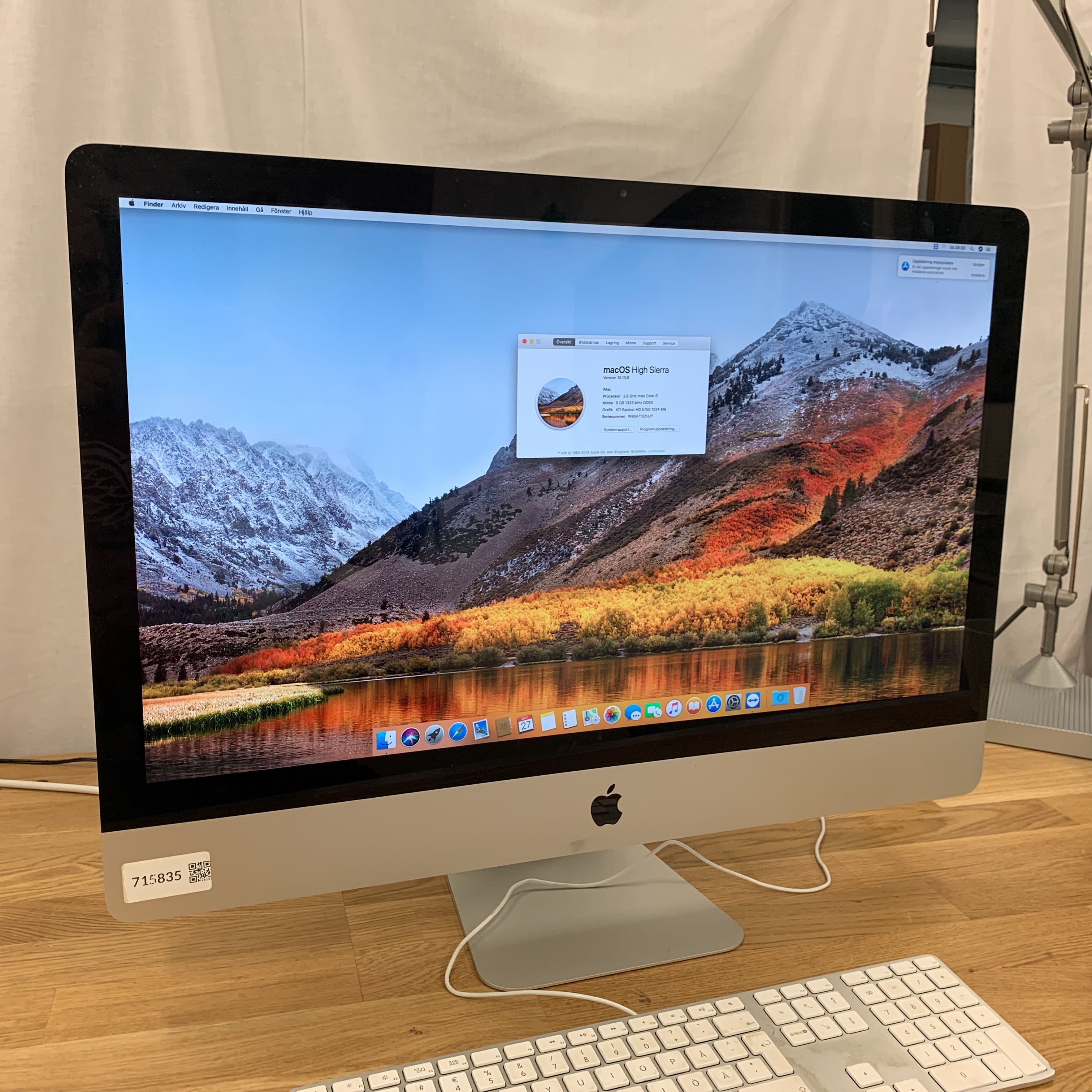 Stationär dator Apple iMac 27” (Intel i5 2,8GHz/8GB/1TB) - Auktioner ...