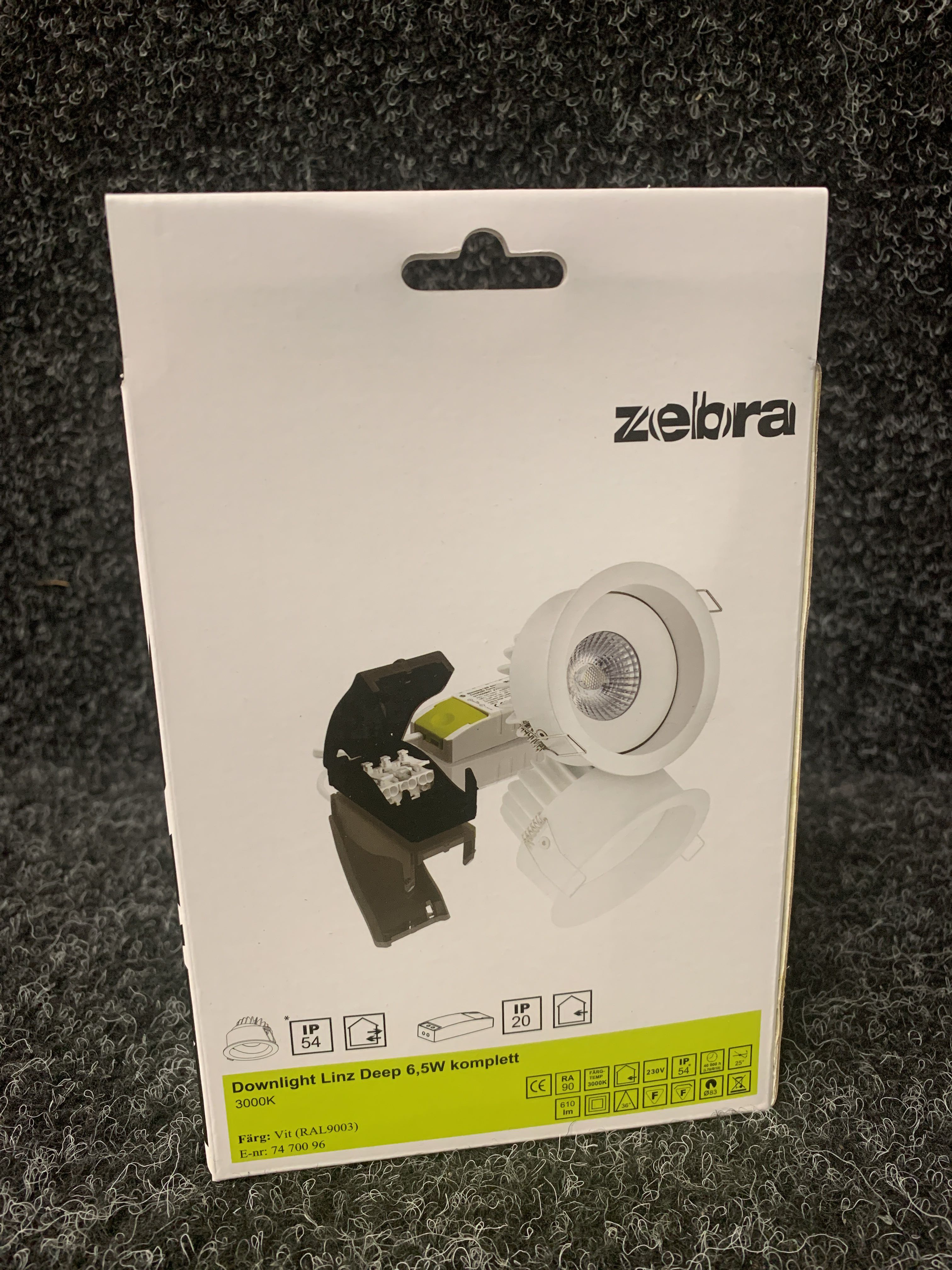 6 Downlight Linz Deep 6.5W complete LED, Zebra - PS Auction - We value ...