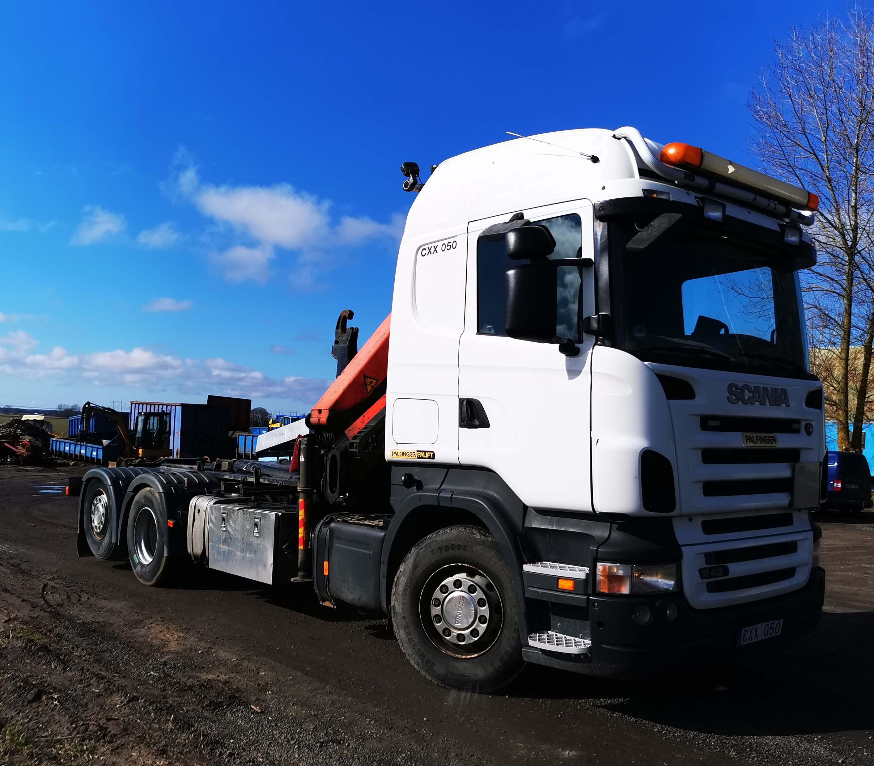 Demountable crane truck SCANIA R420LB6X2MNB palfinger / pallift & Grip ...