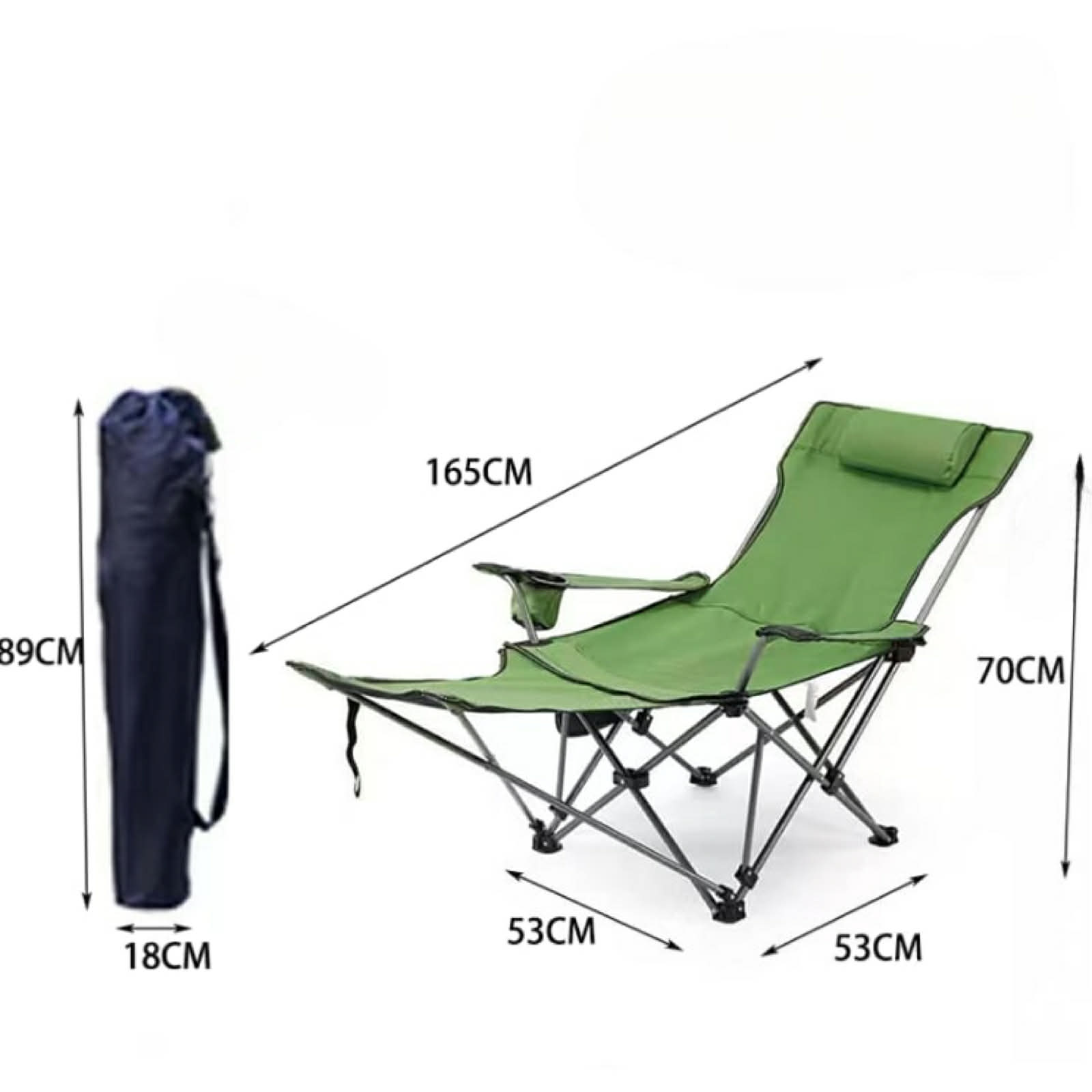 Campingstol & Solstol 2-i-1 Hopfällbar Blå - Fri frakt - Auktioner ...