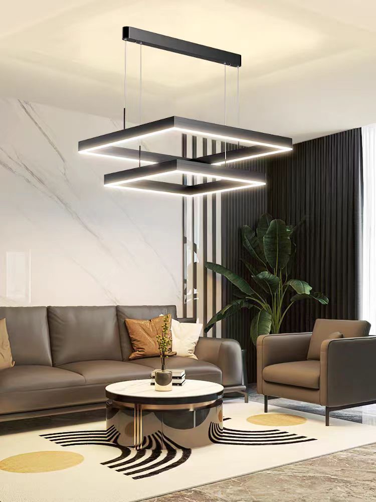 LED PENDANT – SQUARES 80 | Dimmable LED ceiling light in black with ...