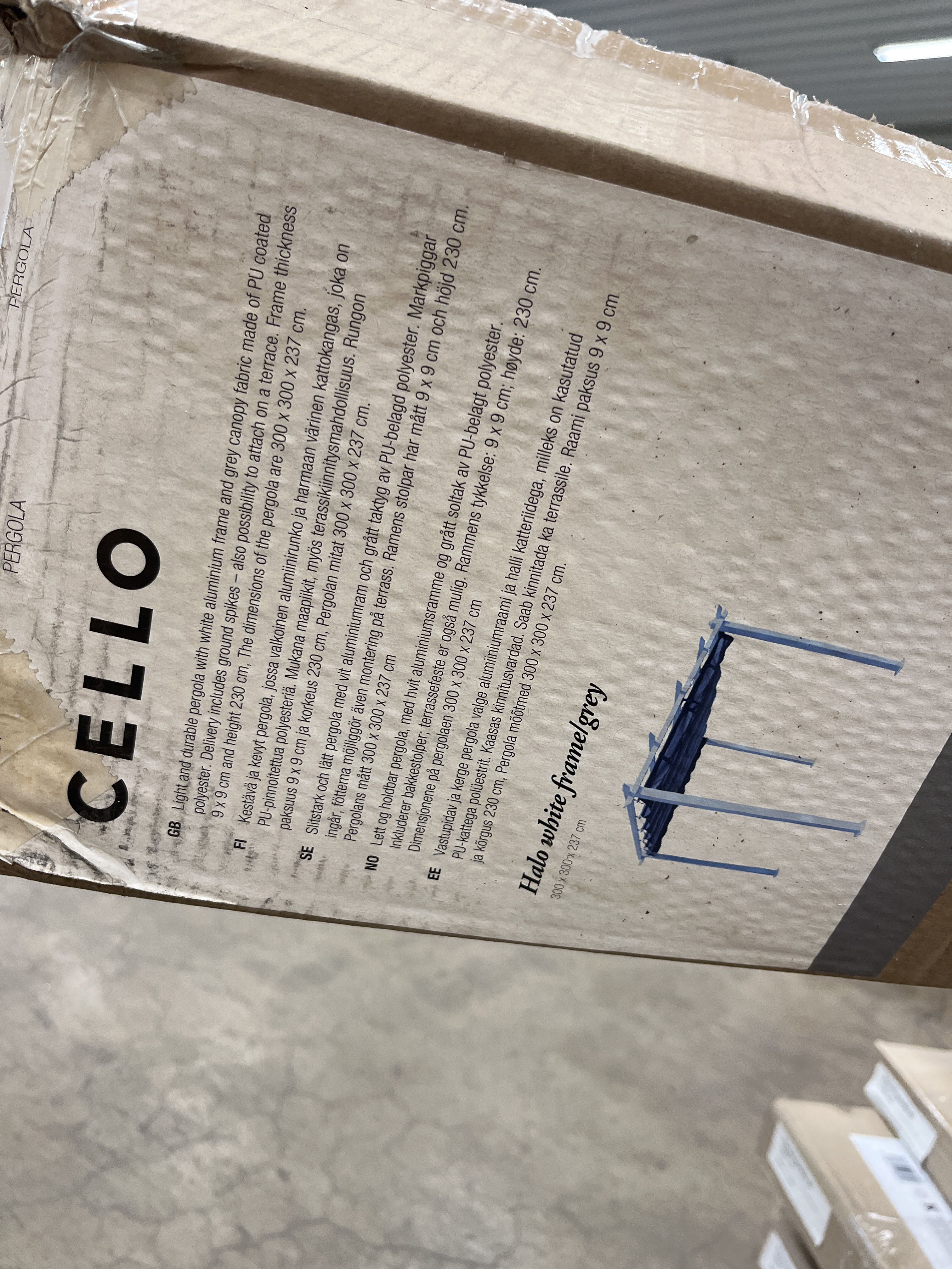 Pergola Cello Asti In Gray Polyester 250x295x295Cm - PS Auction - We ...