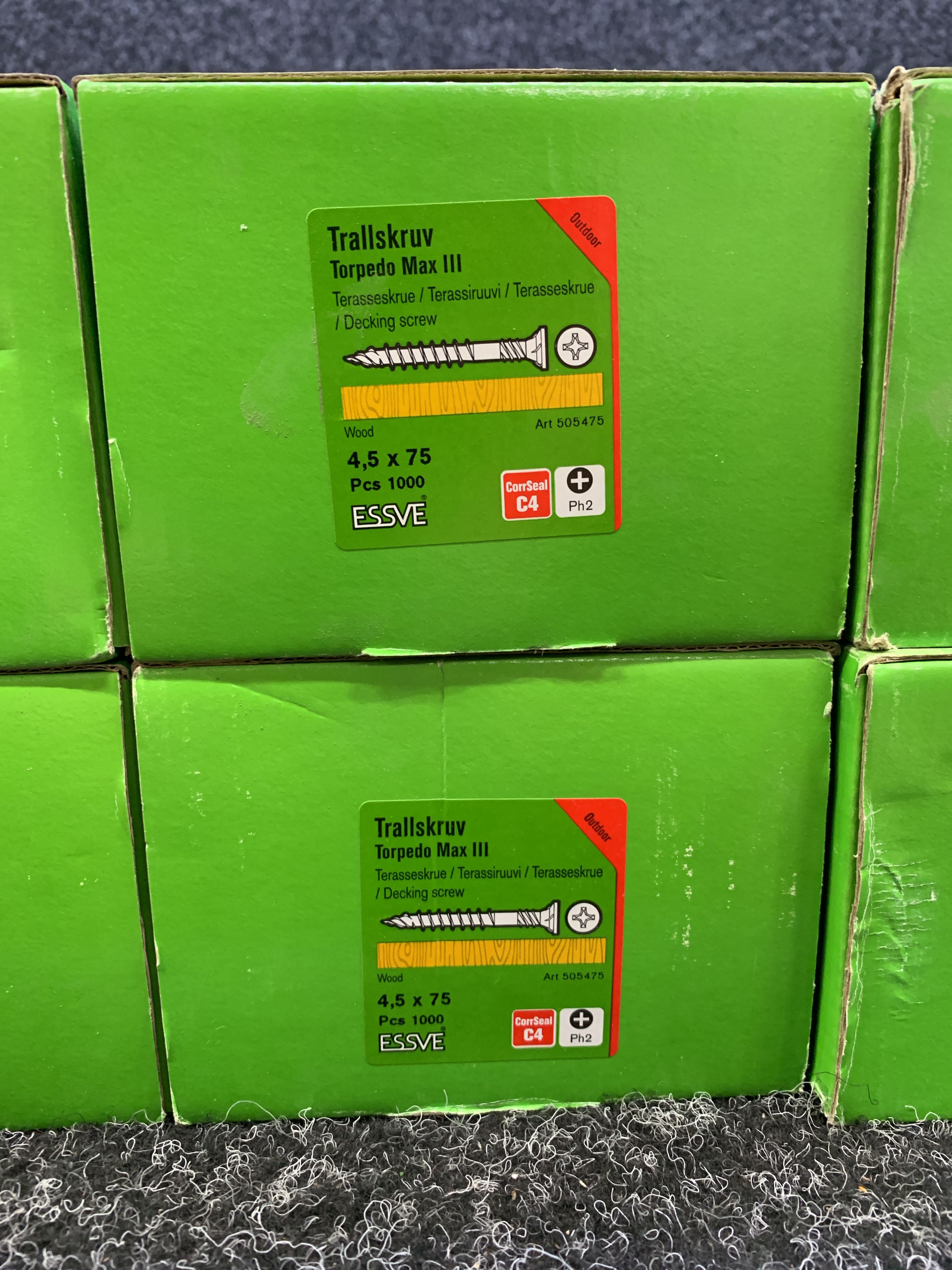 6 pcs. Packages strapped Decking screw 4.5x75 mm, Essve - PS Auction ...