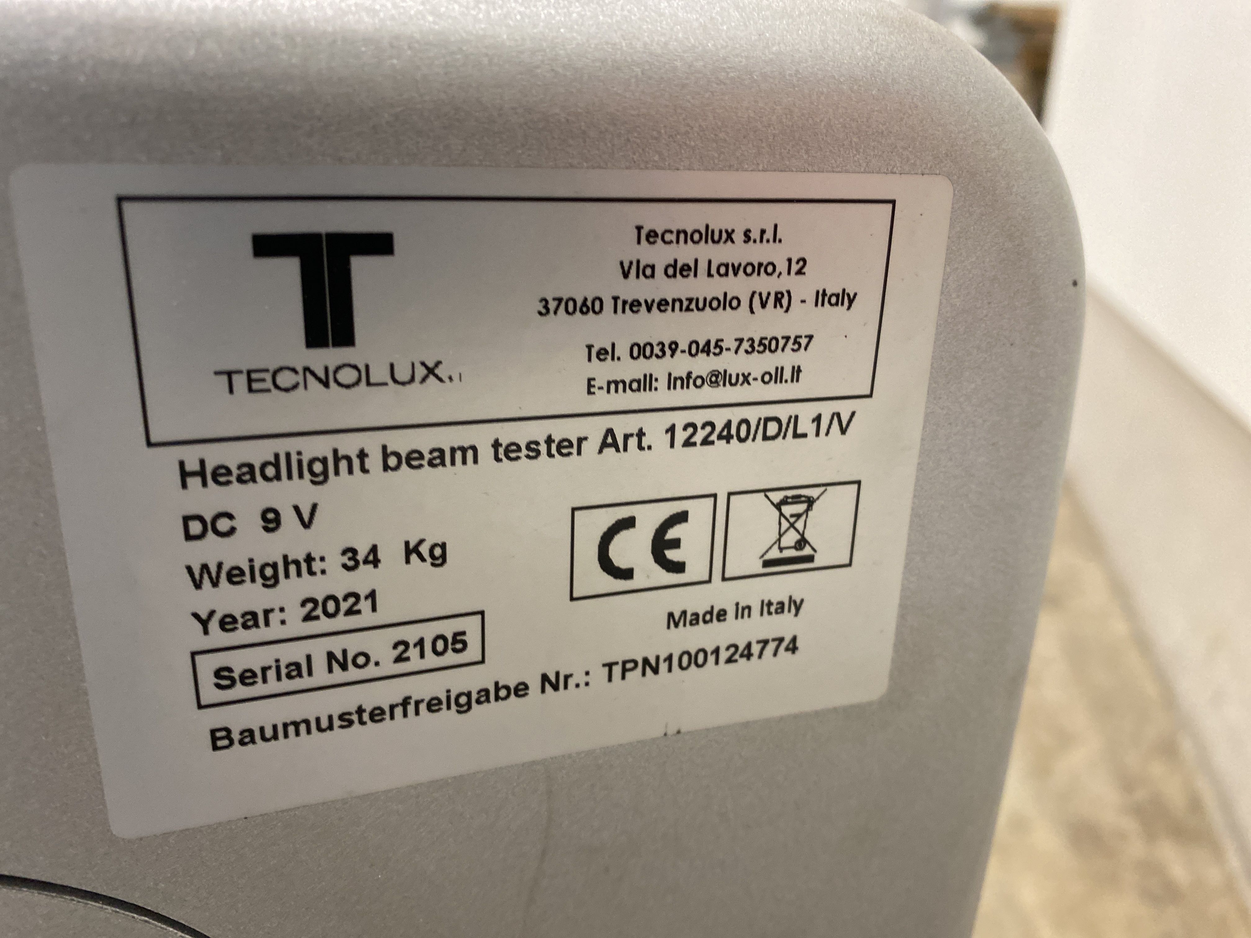 Ljusinställningsapparat Tecnolux Prolux 12240/D/L1/V -2021 - Auktioner ...