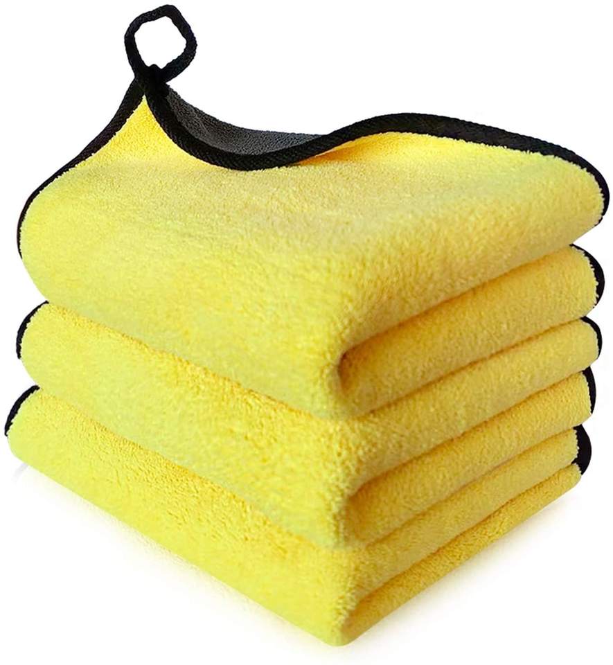 20 pcs Microfiber cloths 40×40 cm 600 GSM – yellow/gray - Free shipping ...