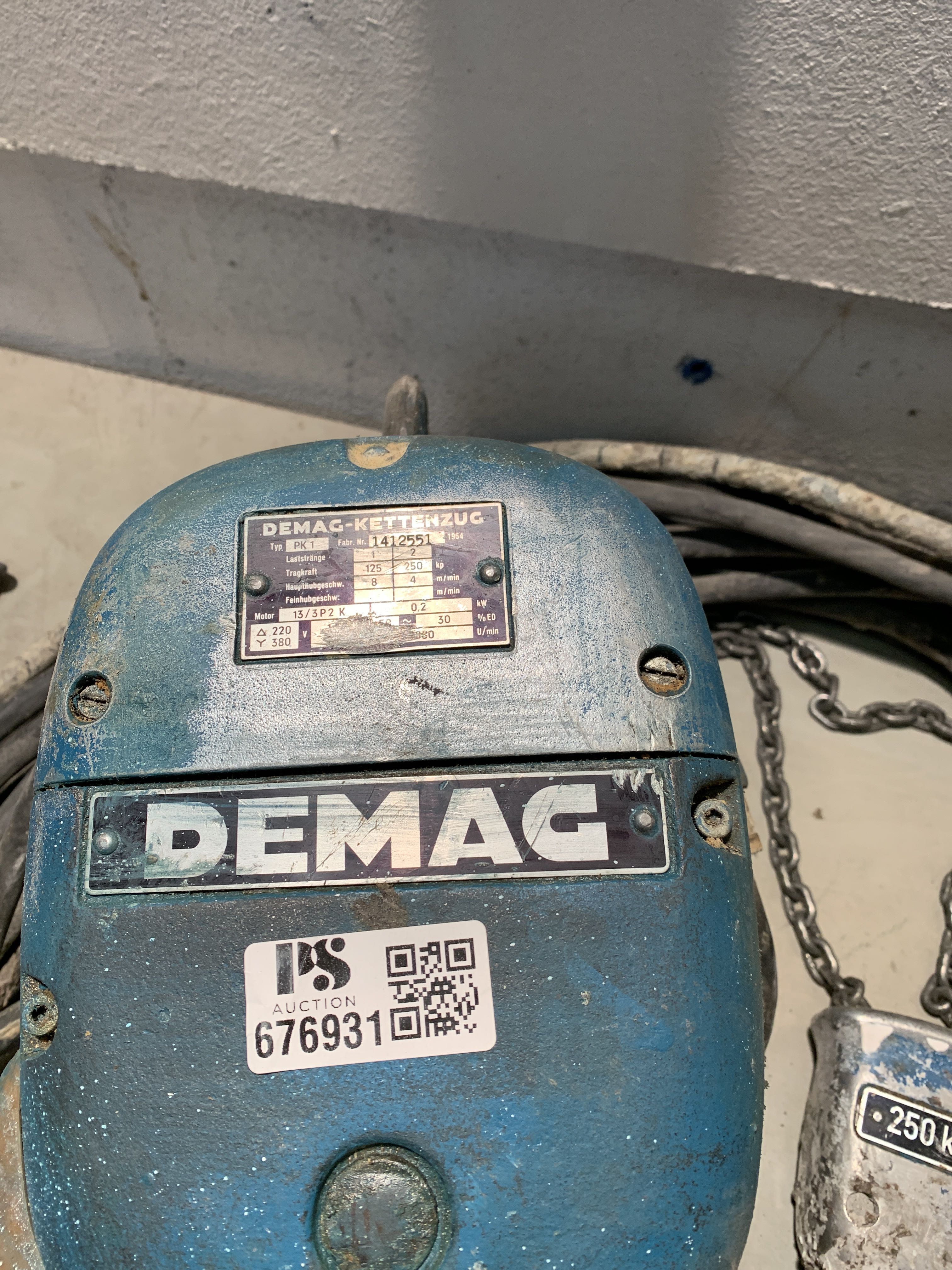 Chain lifts Demag 250kg and lifting straps - PS Auction - We value the ...