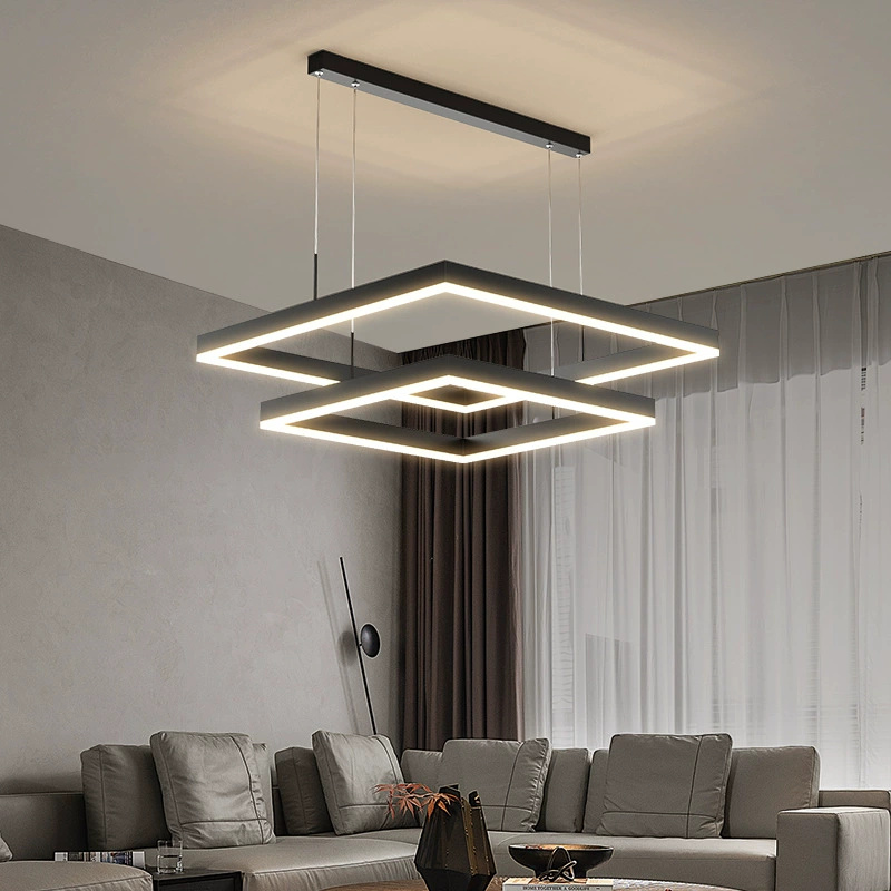 LED PENDANT – SQUARES 80 | Dimmable LED ceiling light in black with ...