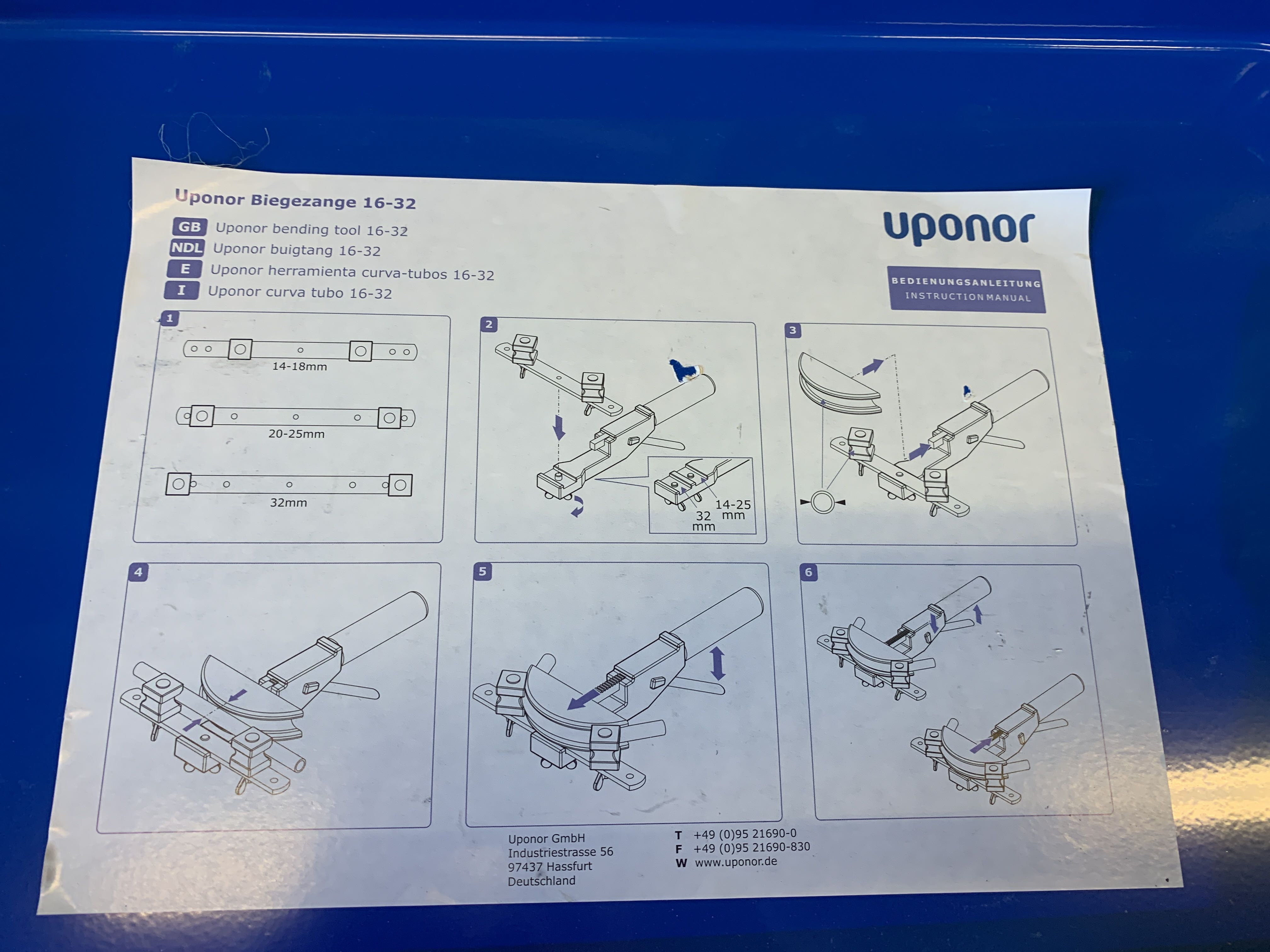 Pipe bending tool set Uponor, 2 pieces - PS Auction - We value the ...