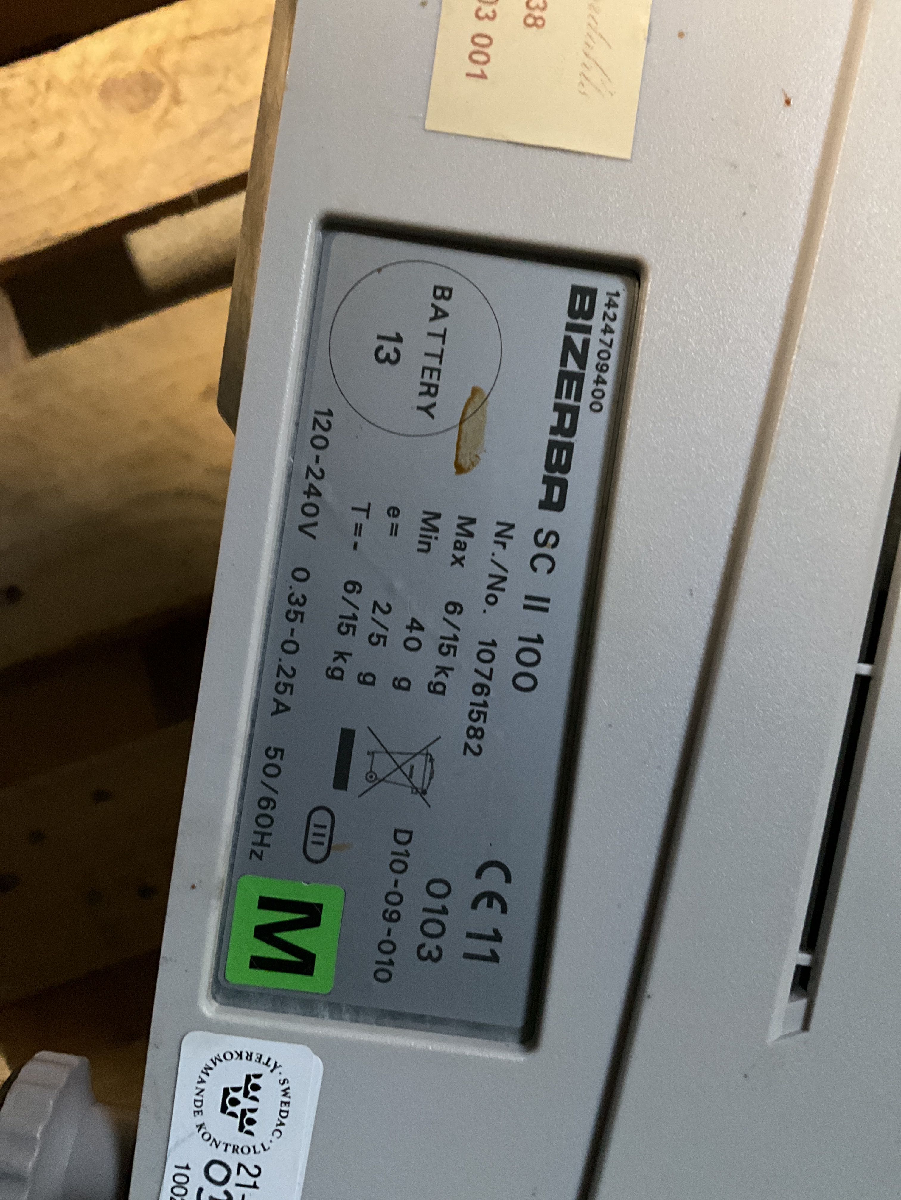 2 st digitalvågar BIZERBA modell SC II 100 - Auktioner online ...