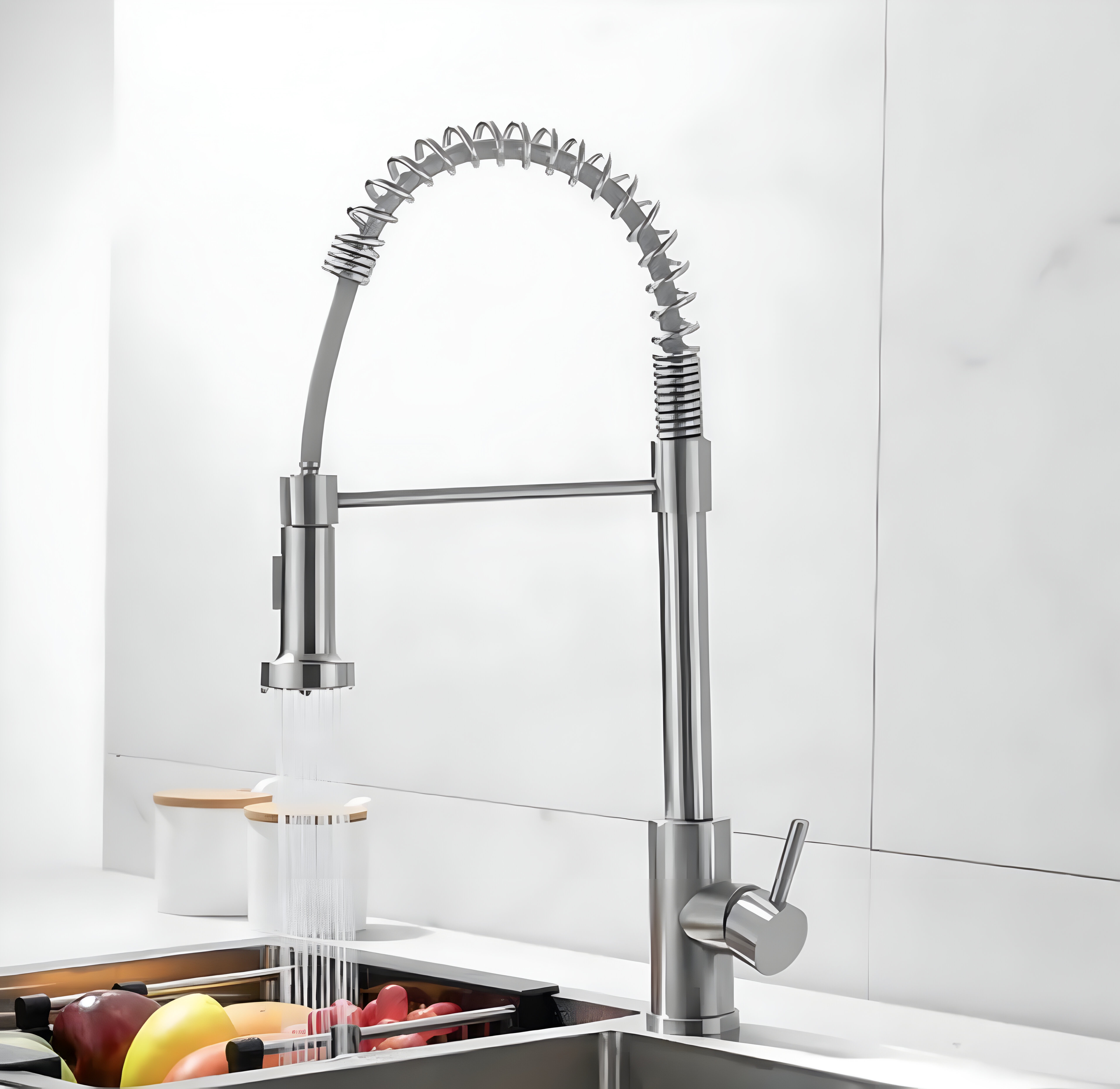 Kitchen faucet Flex with pull-out spout (Silver) - PS Auction - We ...