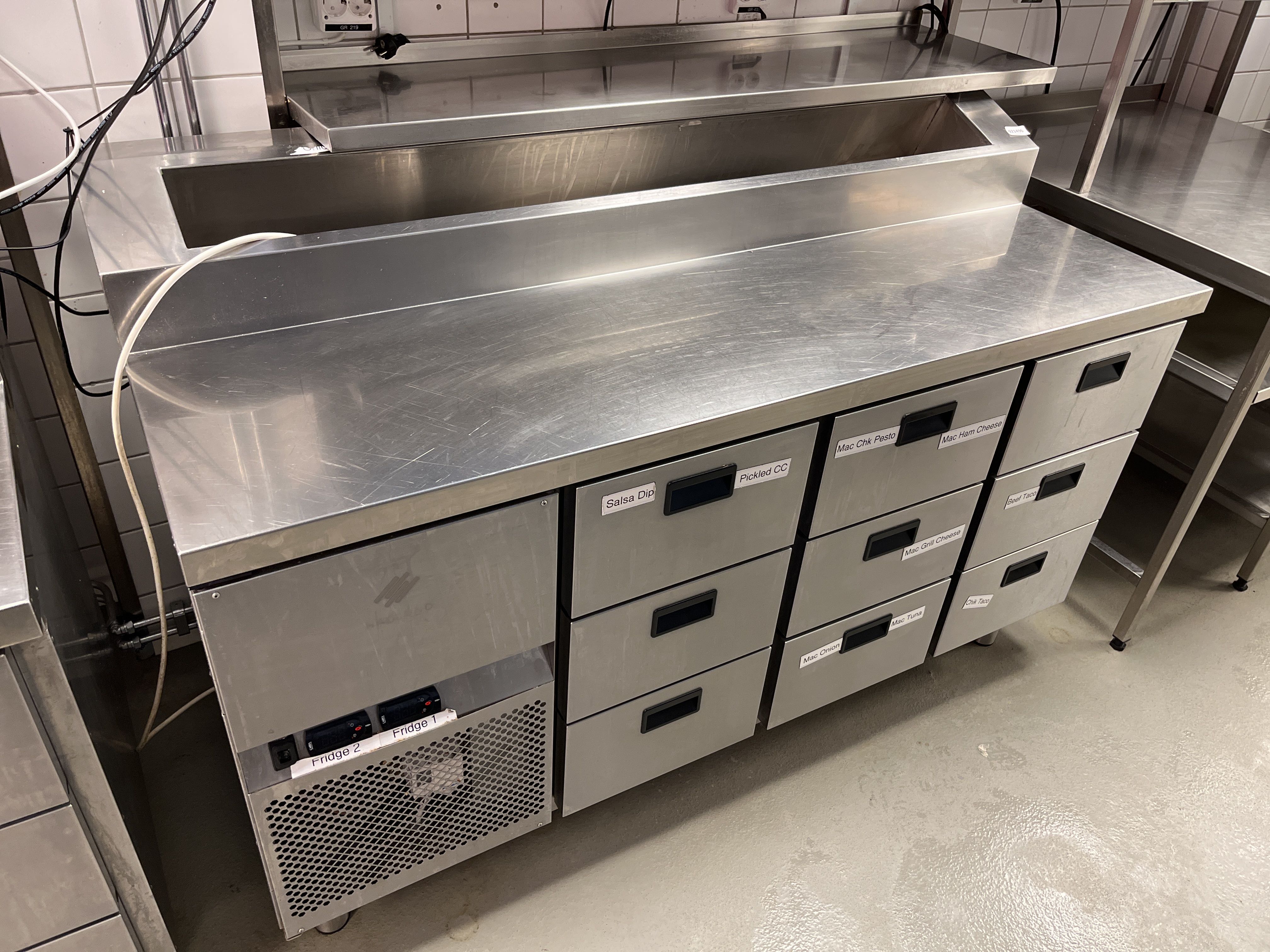Stainless steel cooling bench with cooling channel, drawers - PS ...