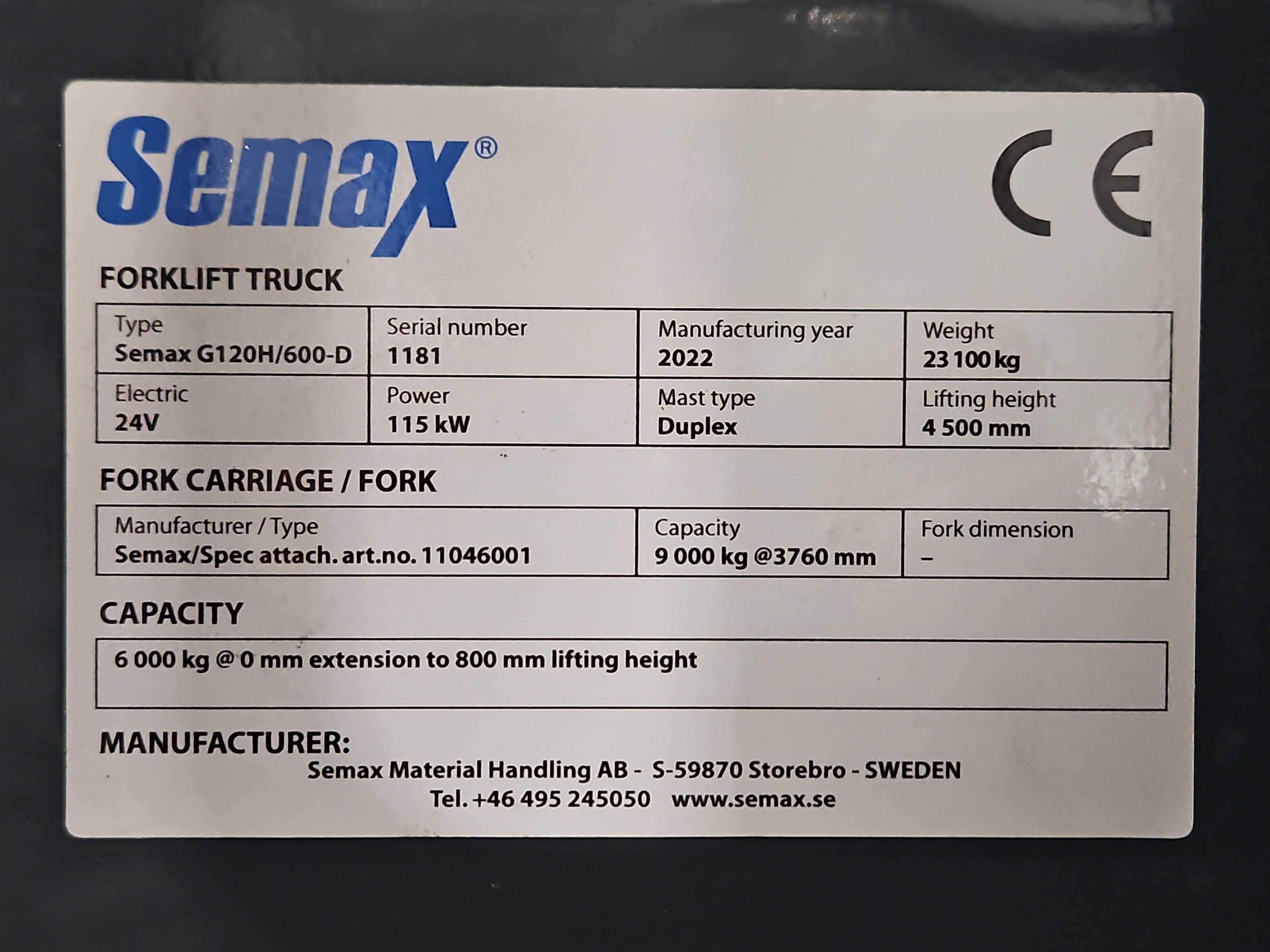 Semax G120H/600-D Dieseltruck – 2022, tung industriell truck ...