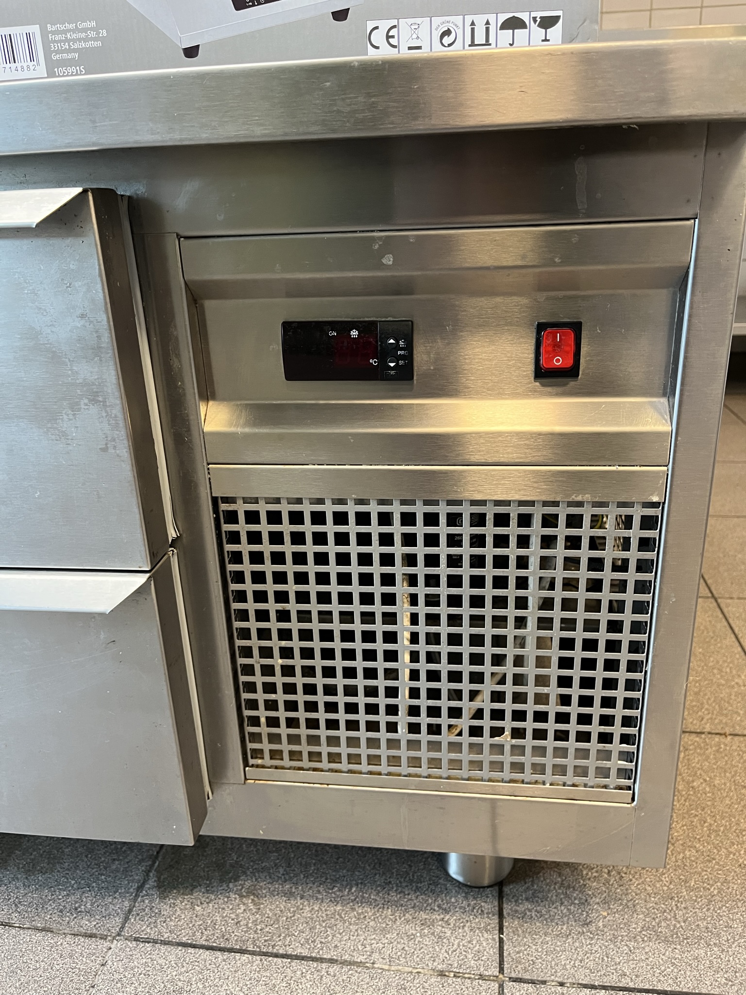 Cooling bench with 4 drawers including stainless steel bench - PS ...