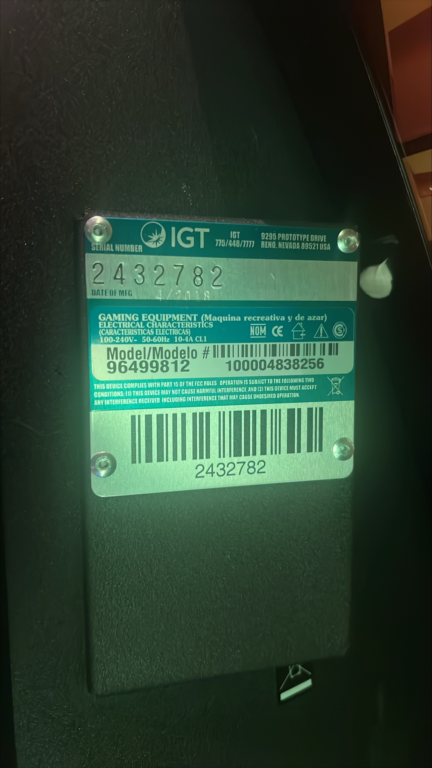 6 × Slots IGT Crystal curve – Fort Knox series (2018–2023) - PS Auction ...