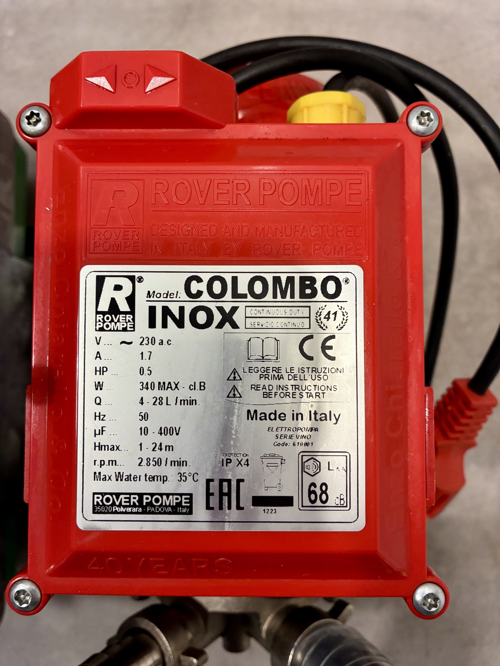 Rover Pompe COLOMBO INOX electric filter pump - PS Auction - We value ...