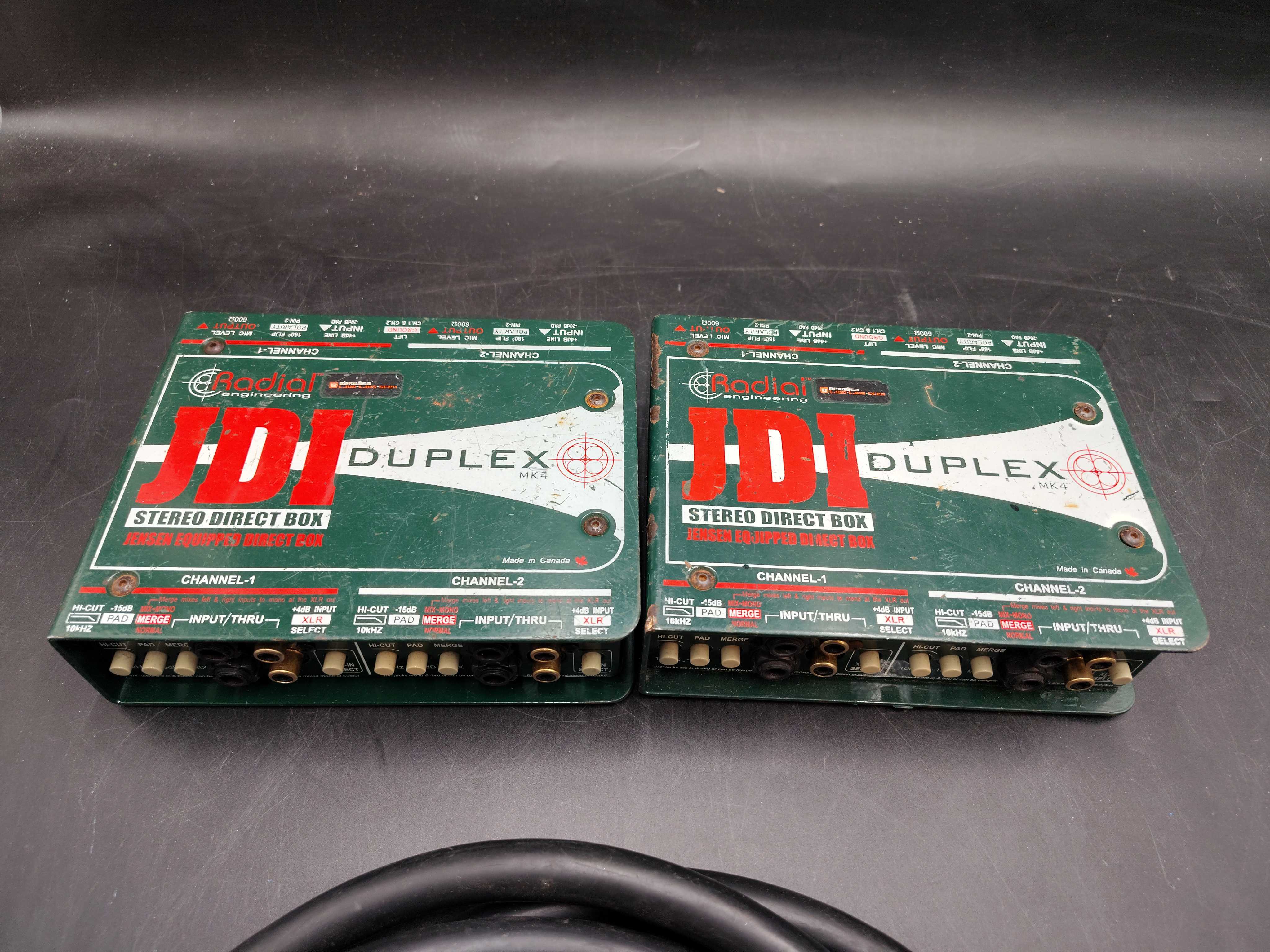 Radial JDI Duplex 2 st, stereo direct box, med multikabel - Auktioner ...