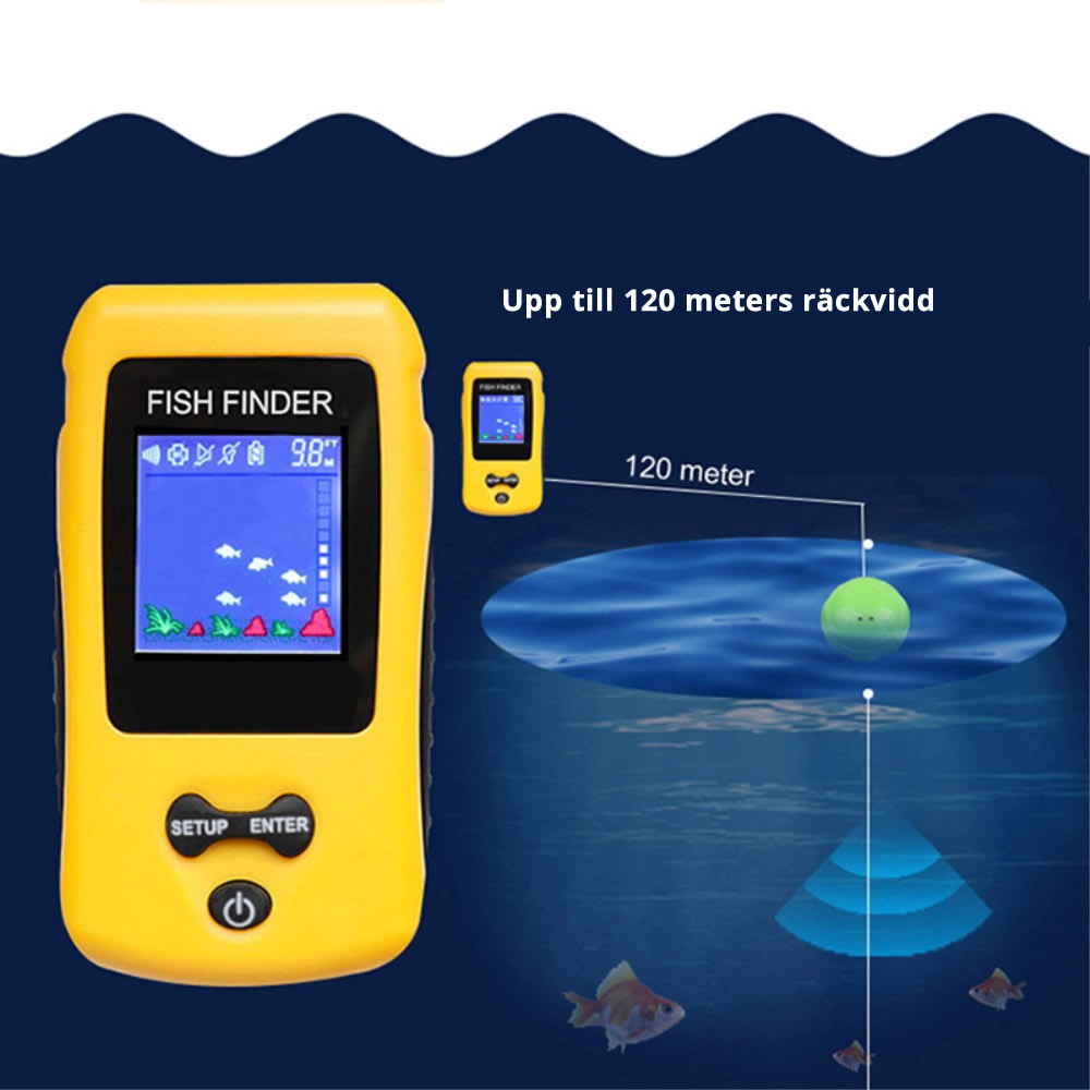 Fish sensor - Fish Finder, Rechargeable wireless, color screen - Free ...