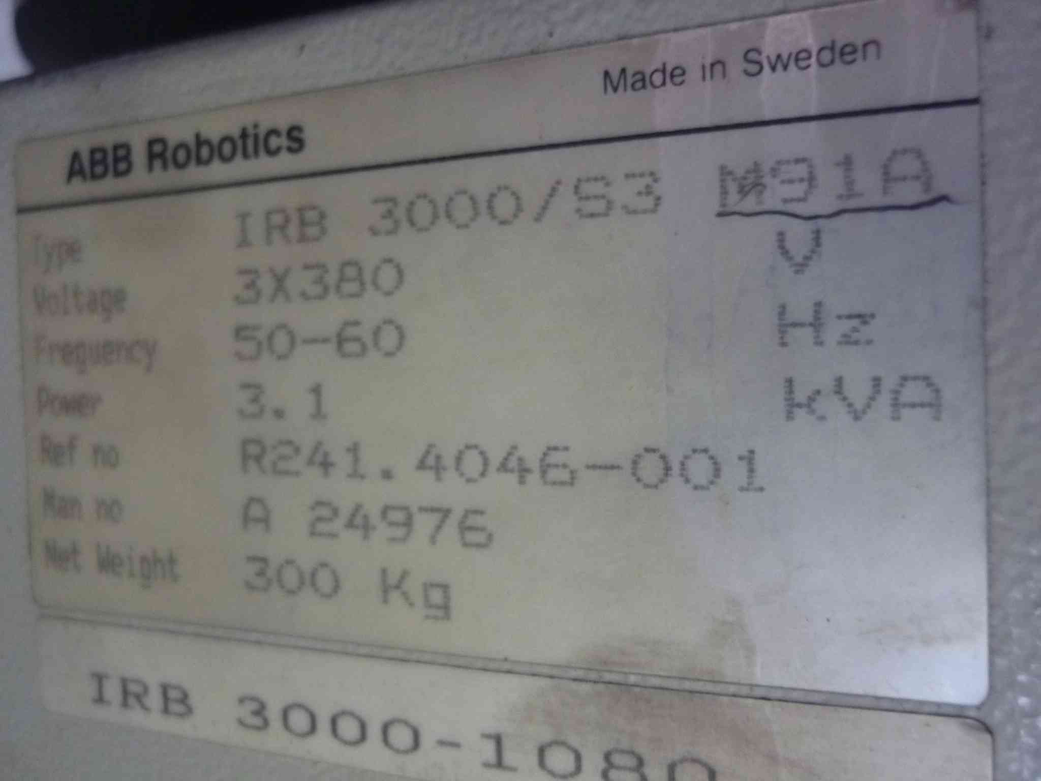 Robot ABB IRB 3000 M91 - Auktioner online - Nätauktioner ...