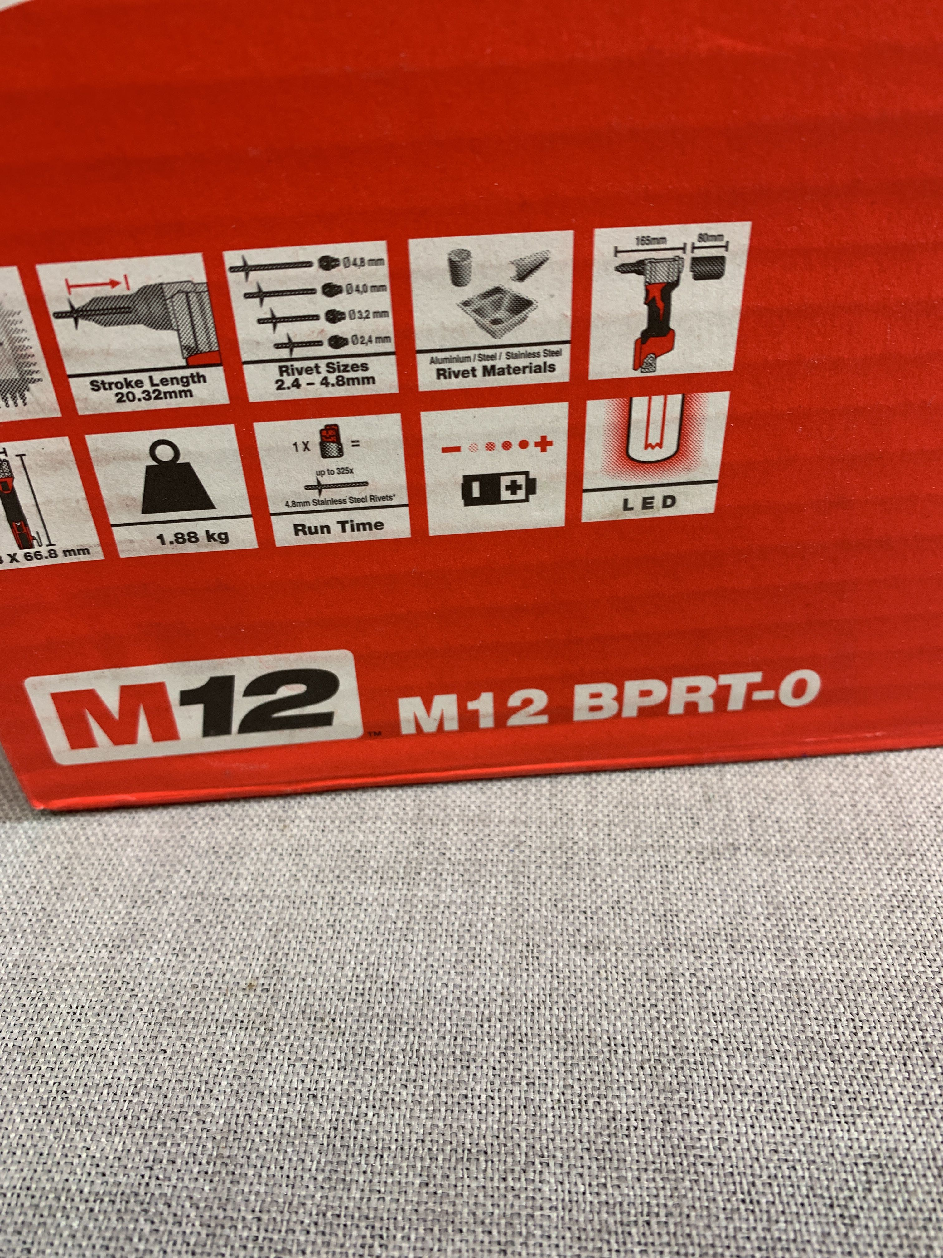 Pop rivet machine Milwaukee M12 BPRT-0 - PS Auction - We value the ...
