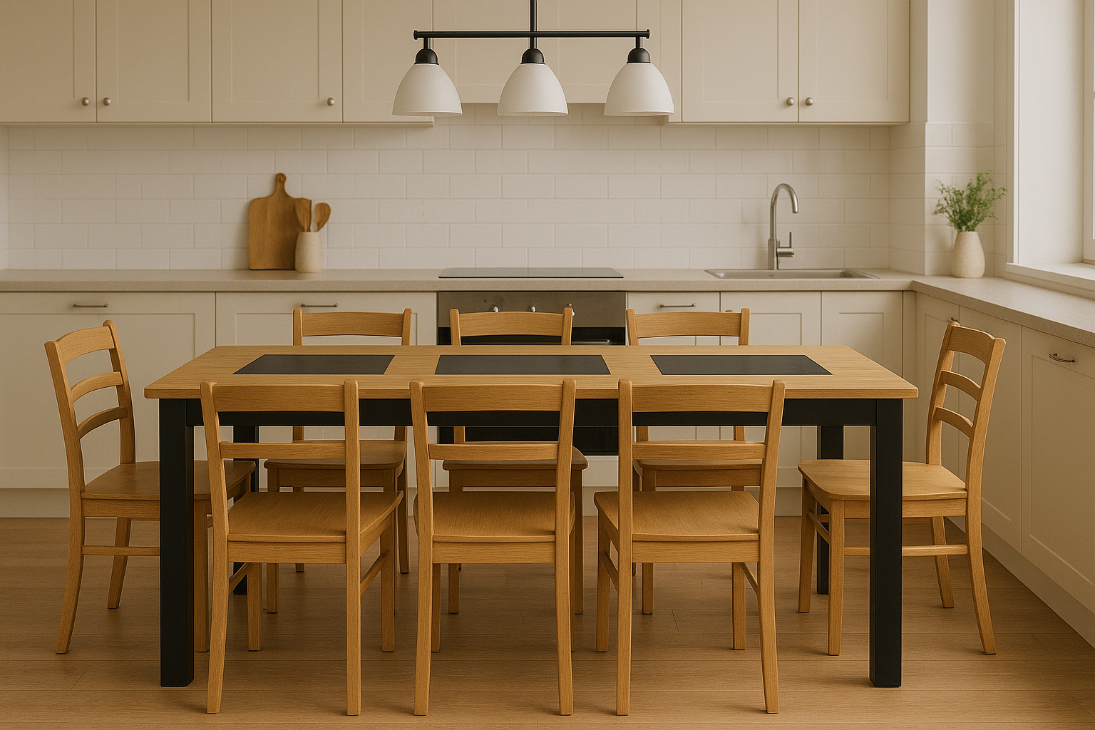 Jasmine dining table 180 x 90 cm in oak with black legs - PS Auction ...