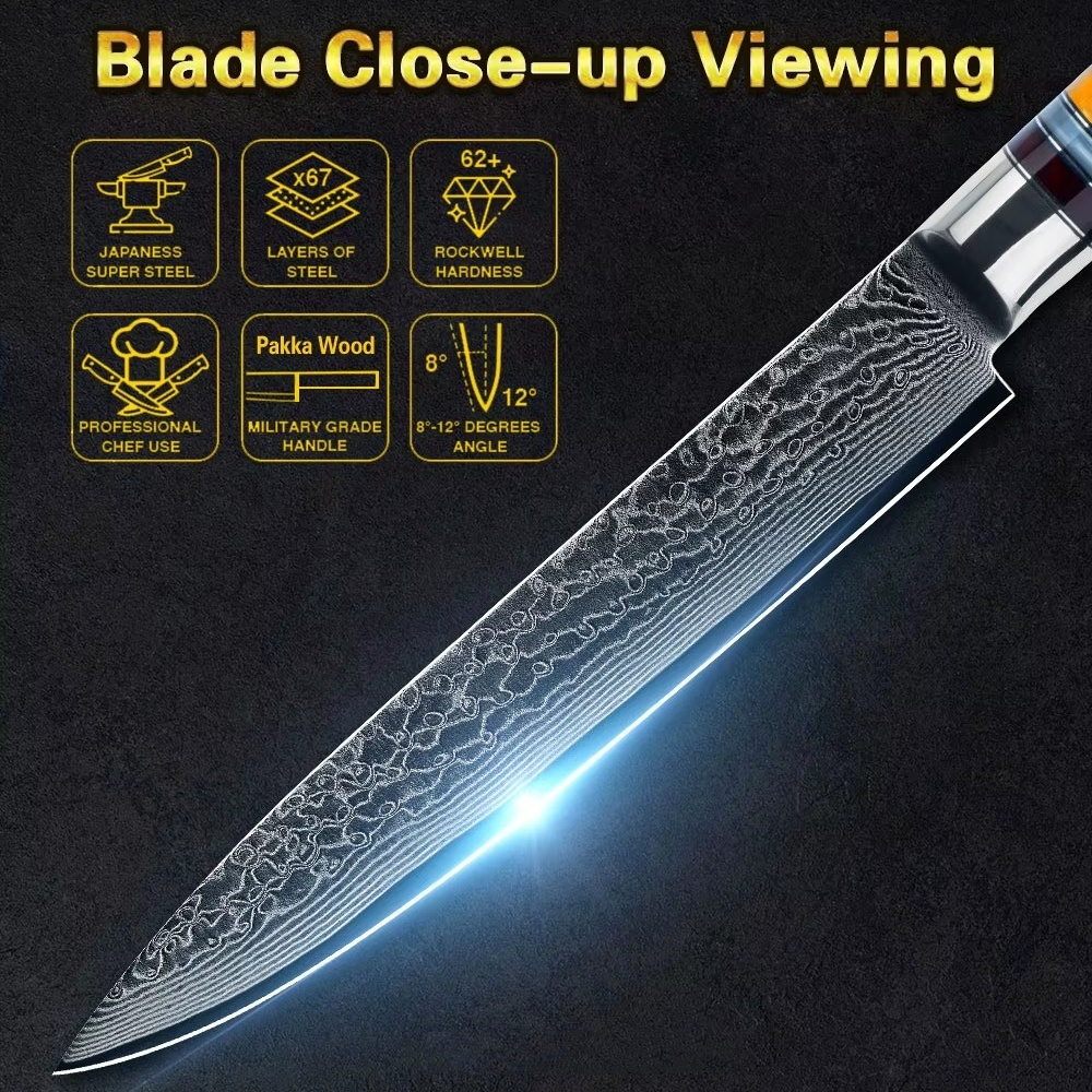 Damascus Steel Chef Knife – VG10 Core – 67 Layers - Free Shipping - PS ...