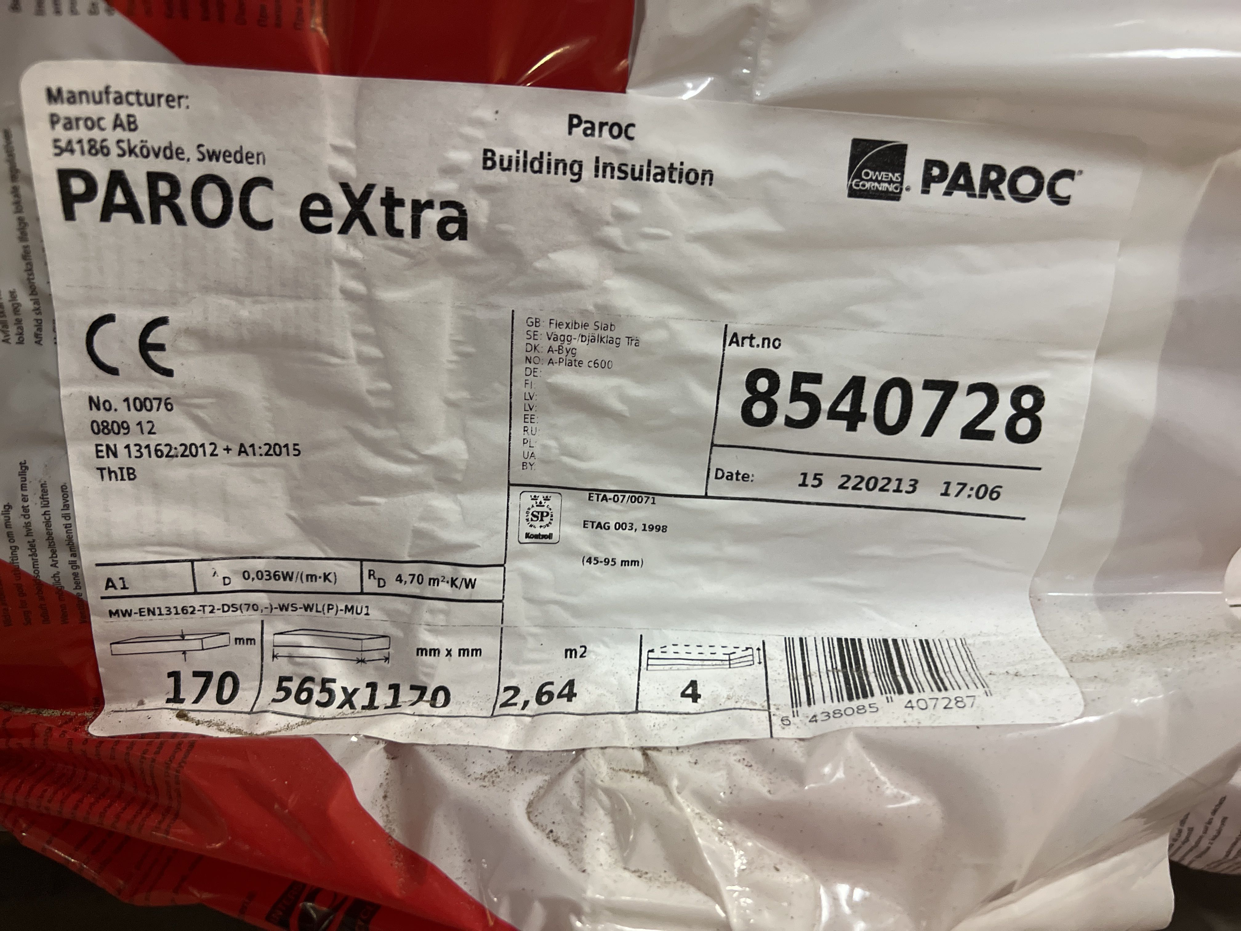 9st storpall med Paroc-isolering i varierande utförande - Auktioner ...