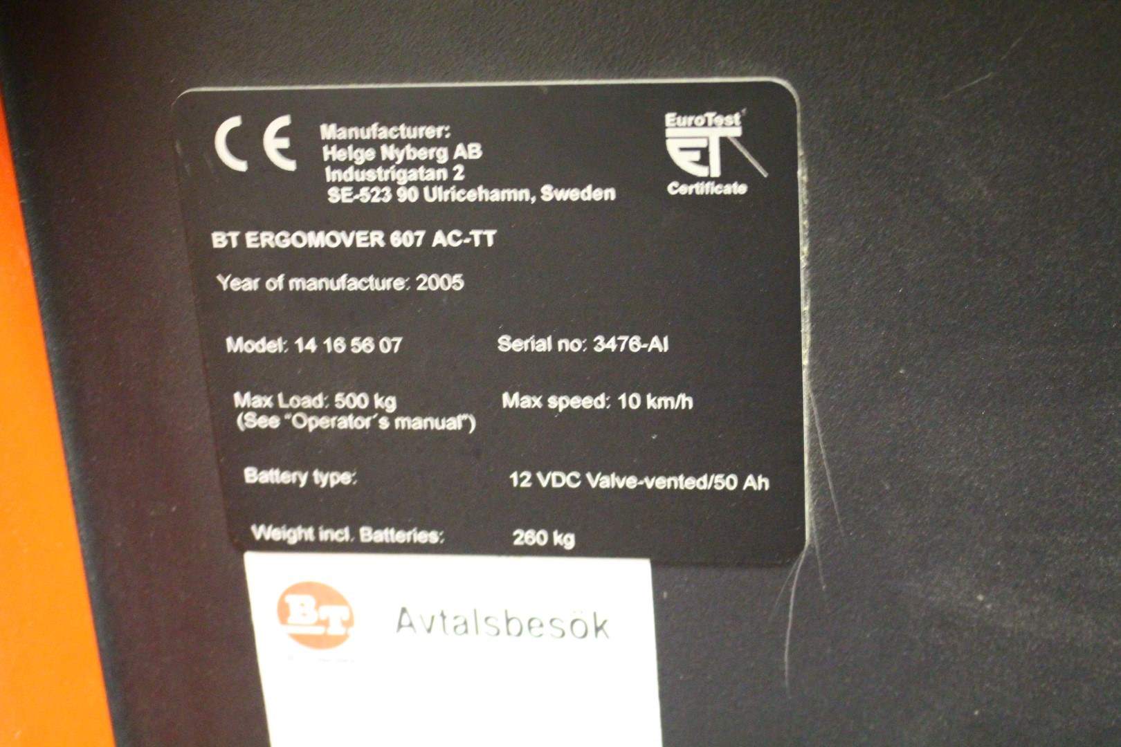 Dragtruck BT Ergomover 607 AC-TT -2005 - PS Auction - We value the ...