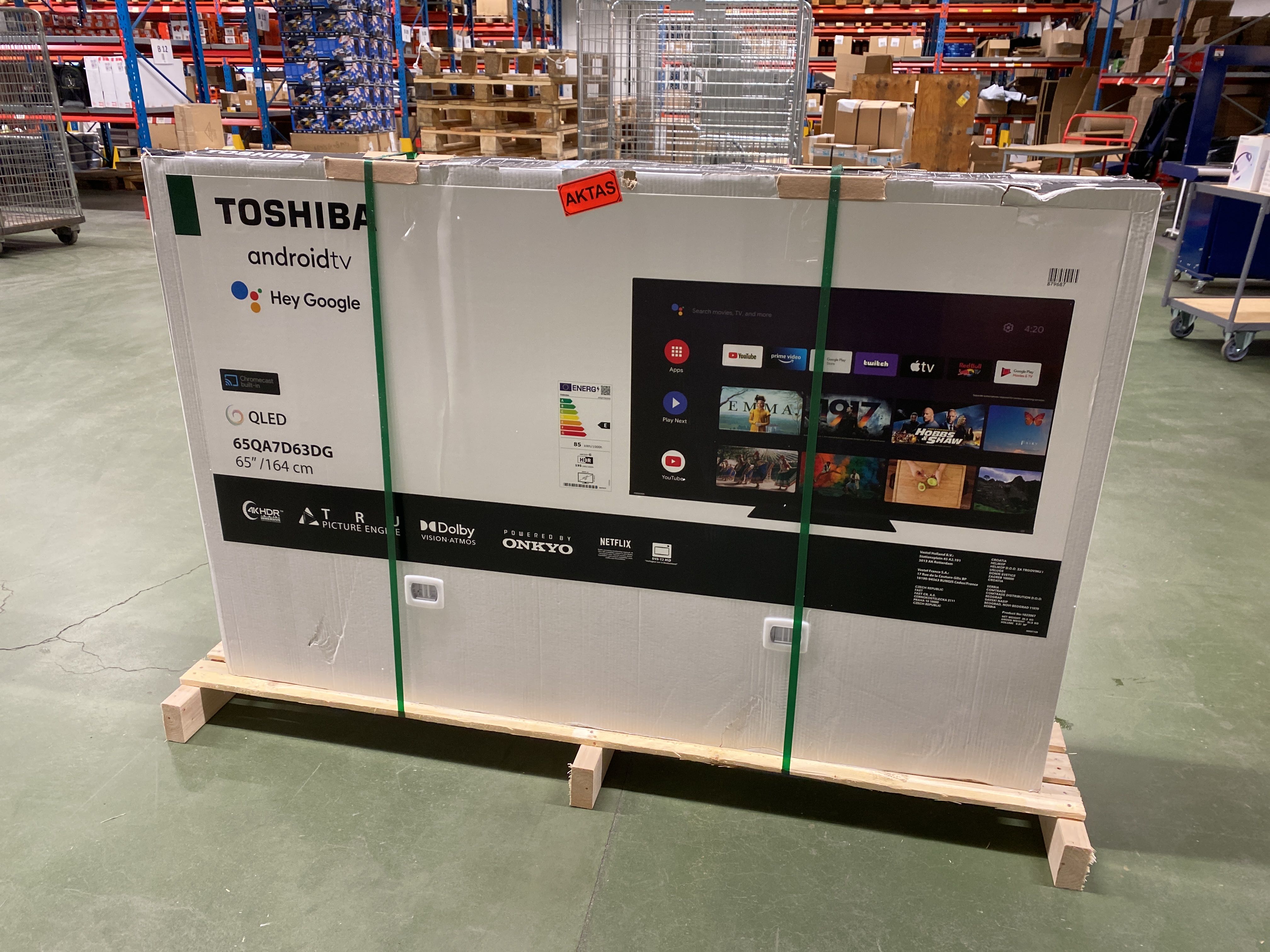 65" 4K QLED Android™ Smart-TV med inbyggd Chromecast Toshiba 65QA7D63DG - Auktioner online ...